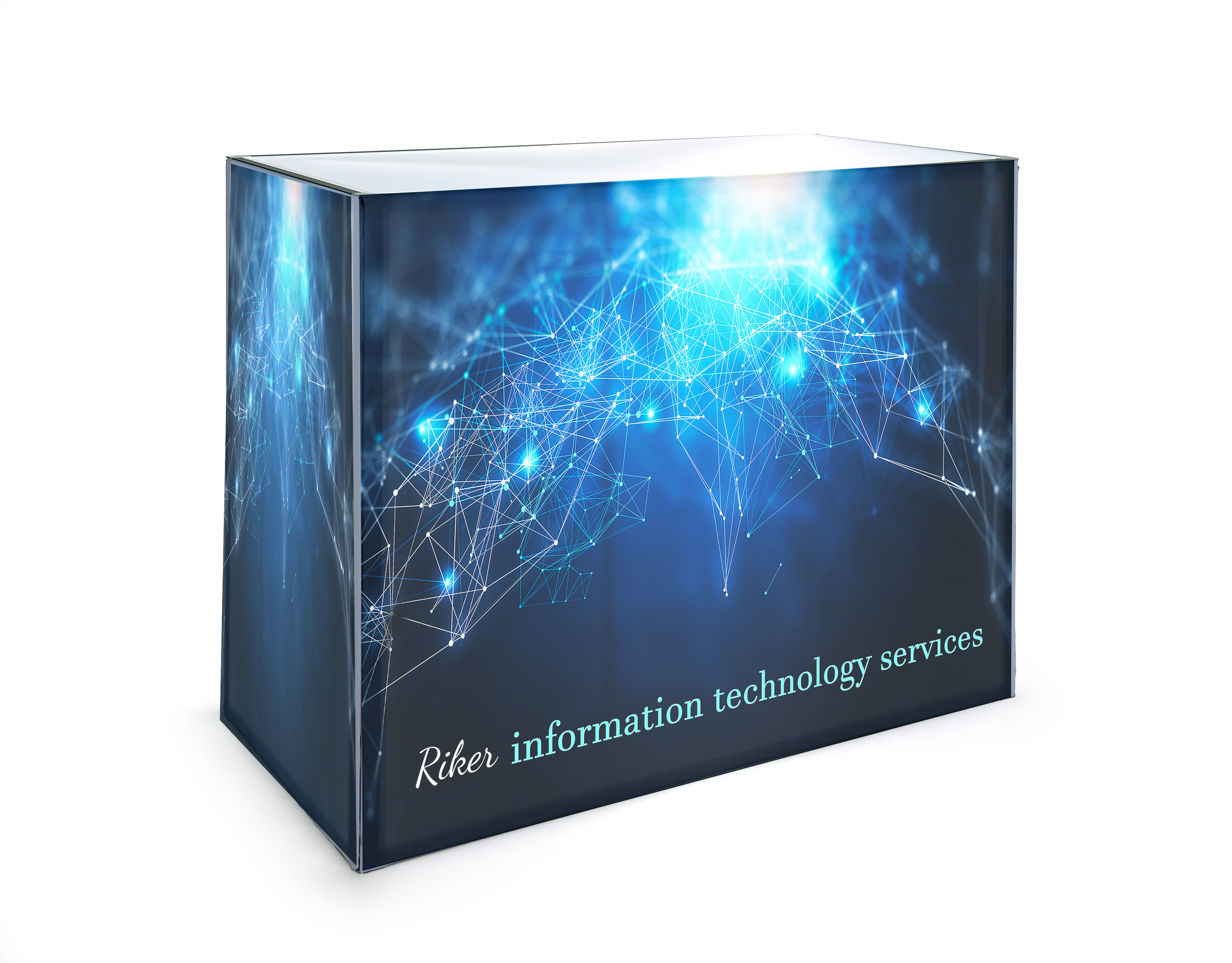 Aurora Backlit SEG Podium | 4' Wide Graphics Replacement | Displays2Go