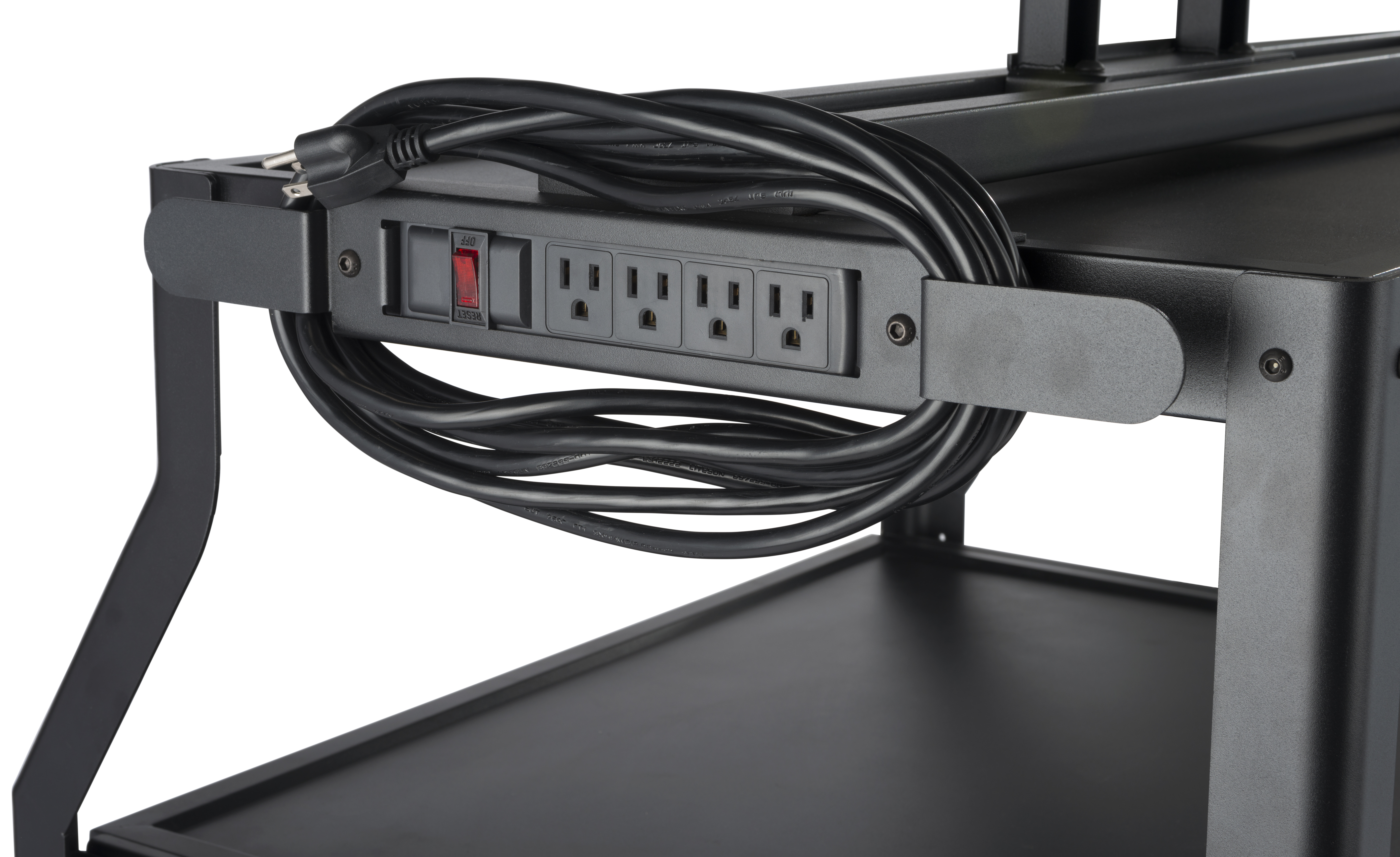 Flat Panel Cart w/ Built-In Mount & Height Adjustable Design | Displays2Go