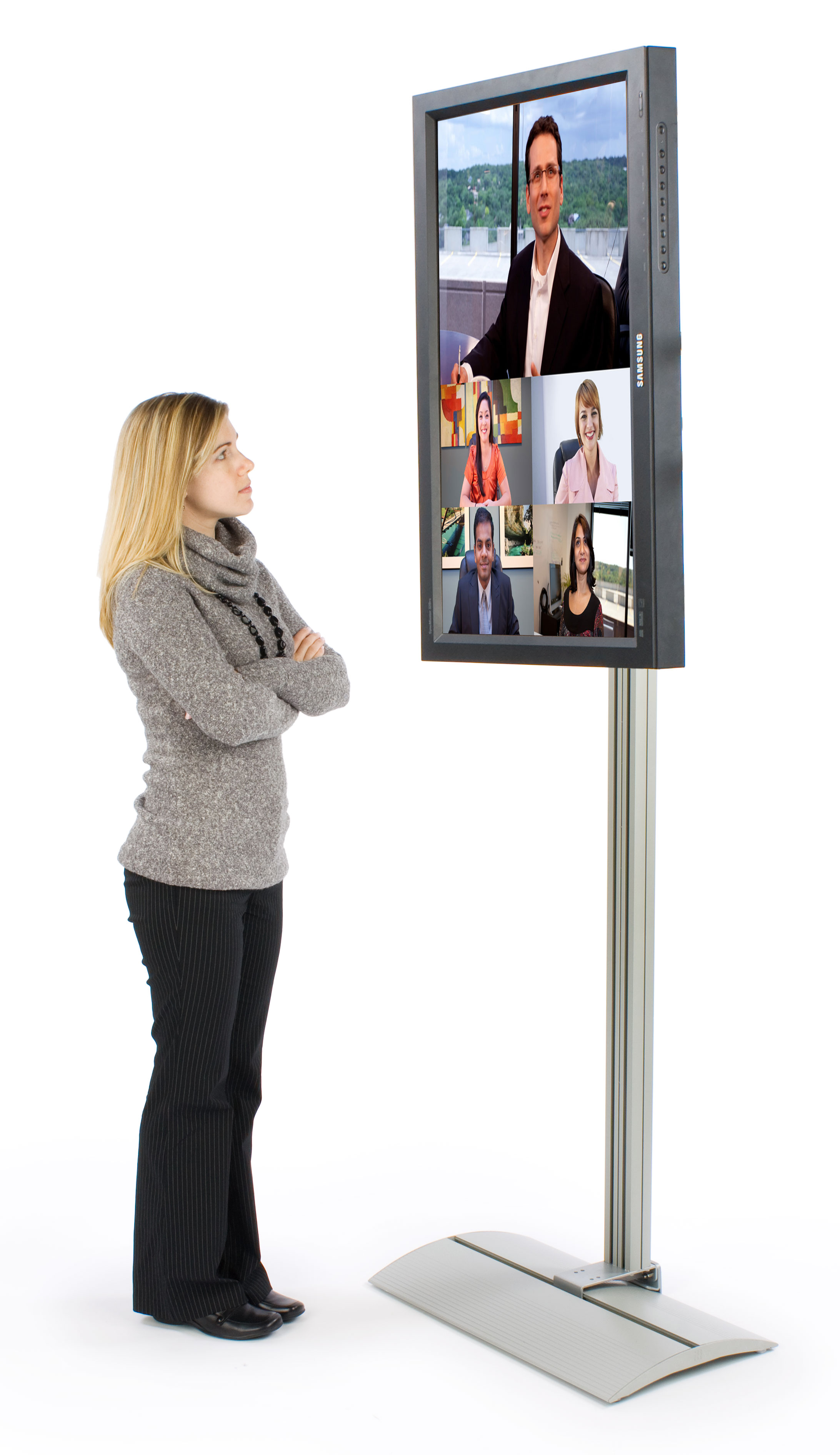 This Screen Stand Mounts the TV Vertically to Better Display Important ...