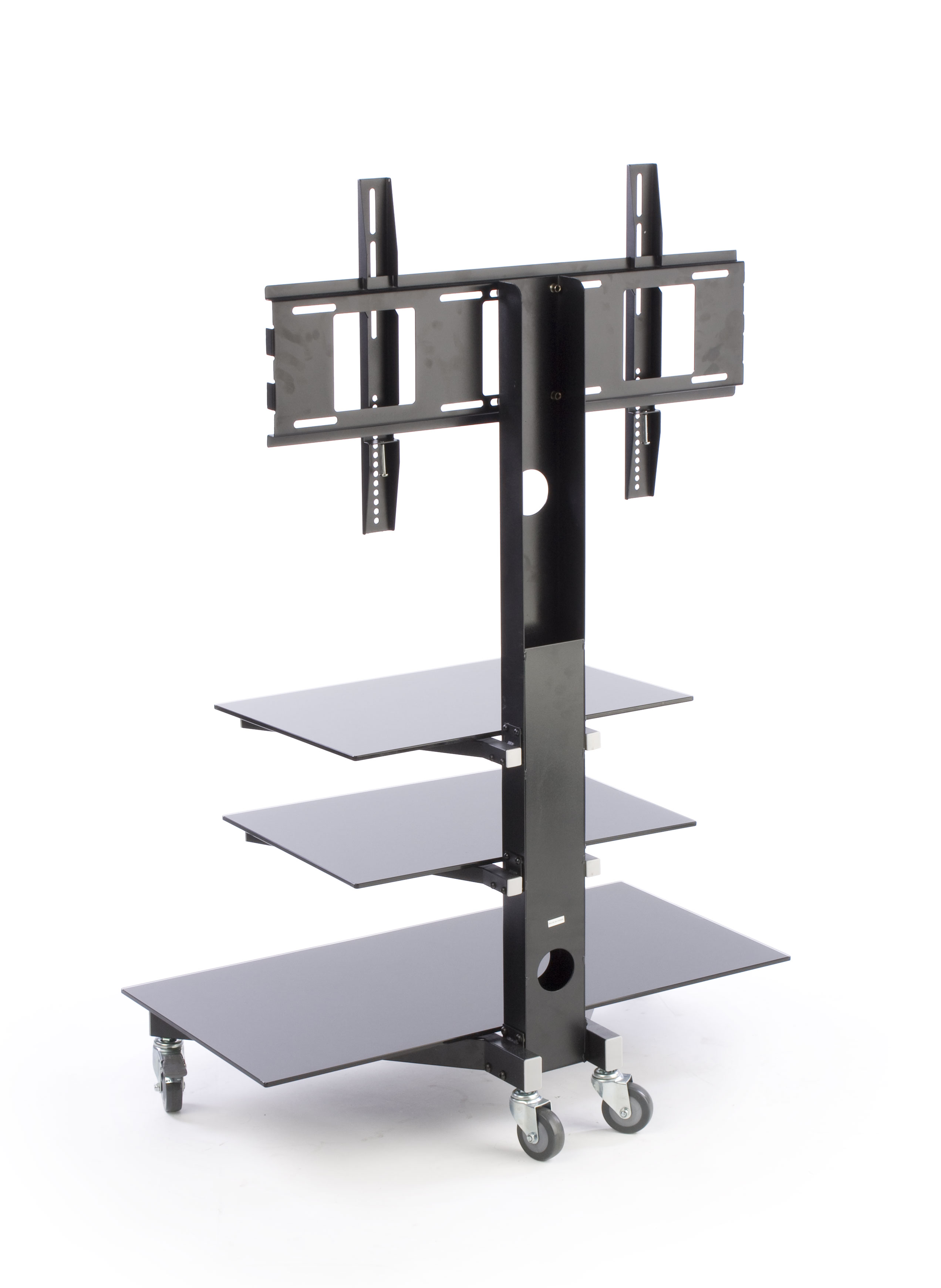 PlasmTV Stand with Black Glass Shelves | LCD Television Stands ...