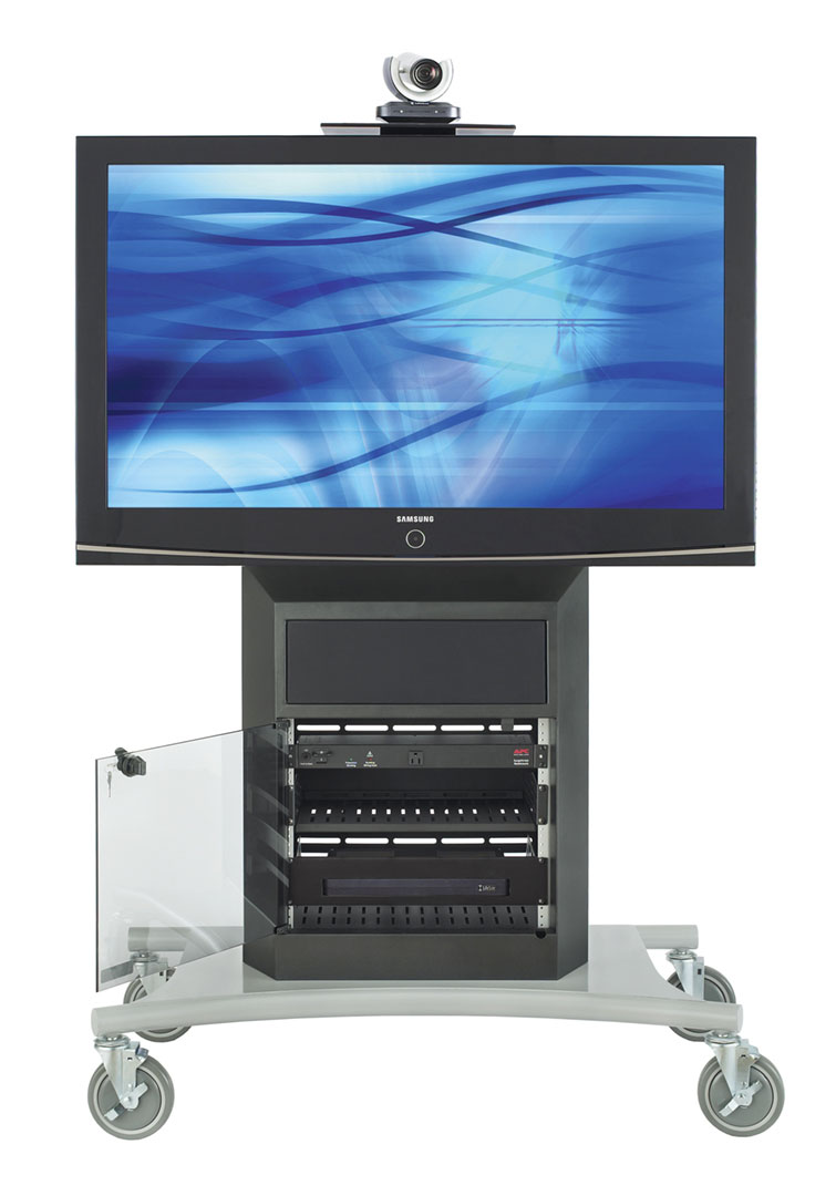 Audio Visual Carts w/ Built-In Camera Mount & 8RU Storage | Displays2Go