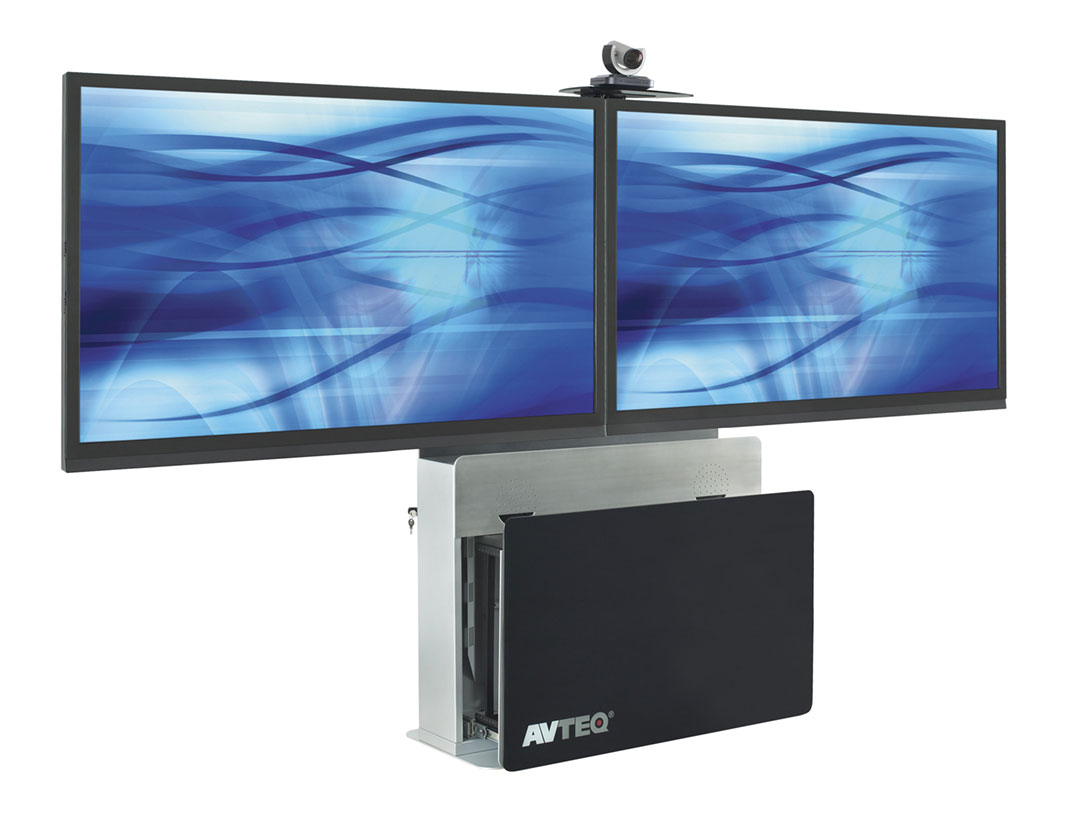 LCD Floor Stand | Video Conferencing Cart w/ Dual Mounting Bracket ...