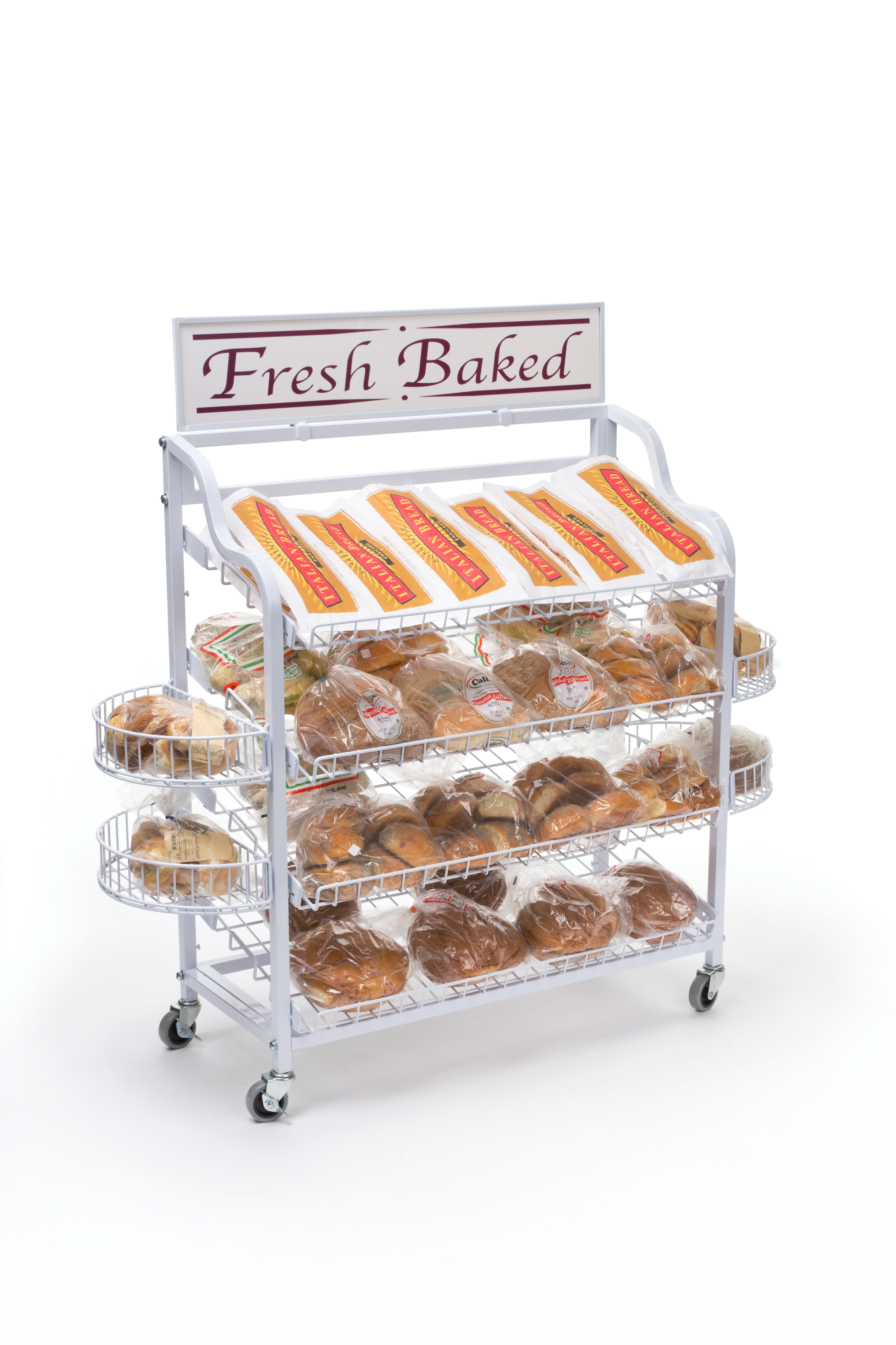 Wire Bread Racks | (4) Included Shelf Attachments | Displays2Go