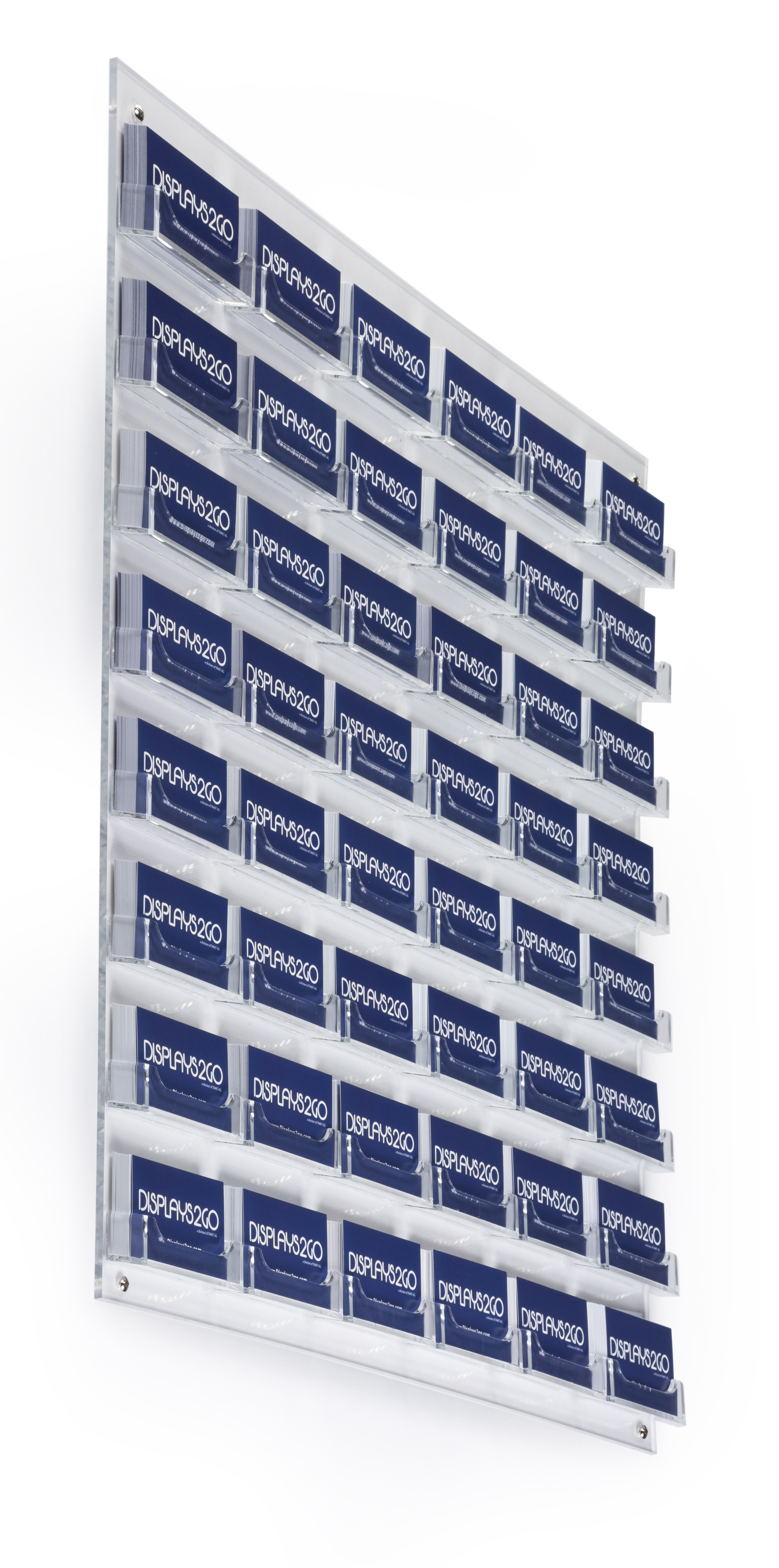 Clear 48-Pocket Business Card Wall Rack | Hardware Included | Displays2Go