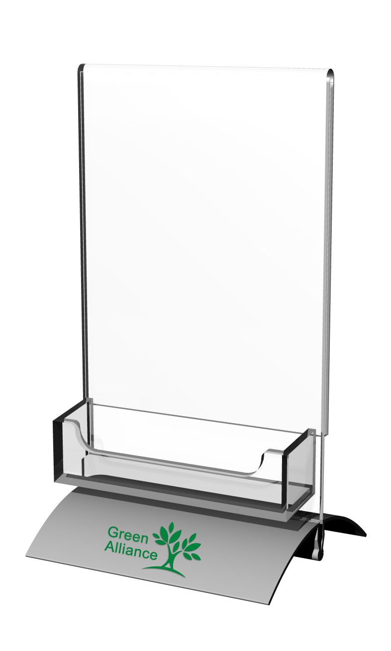 4” x 6” Sign Display with Custom Logo | Business Card Pocket | Displays2Go