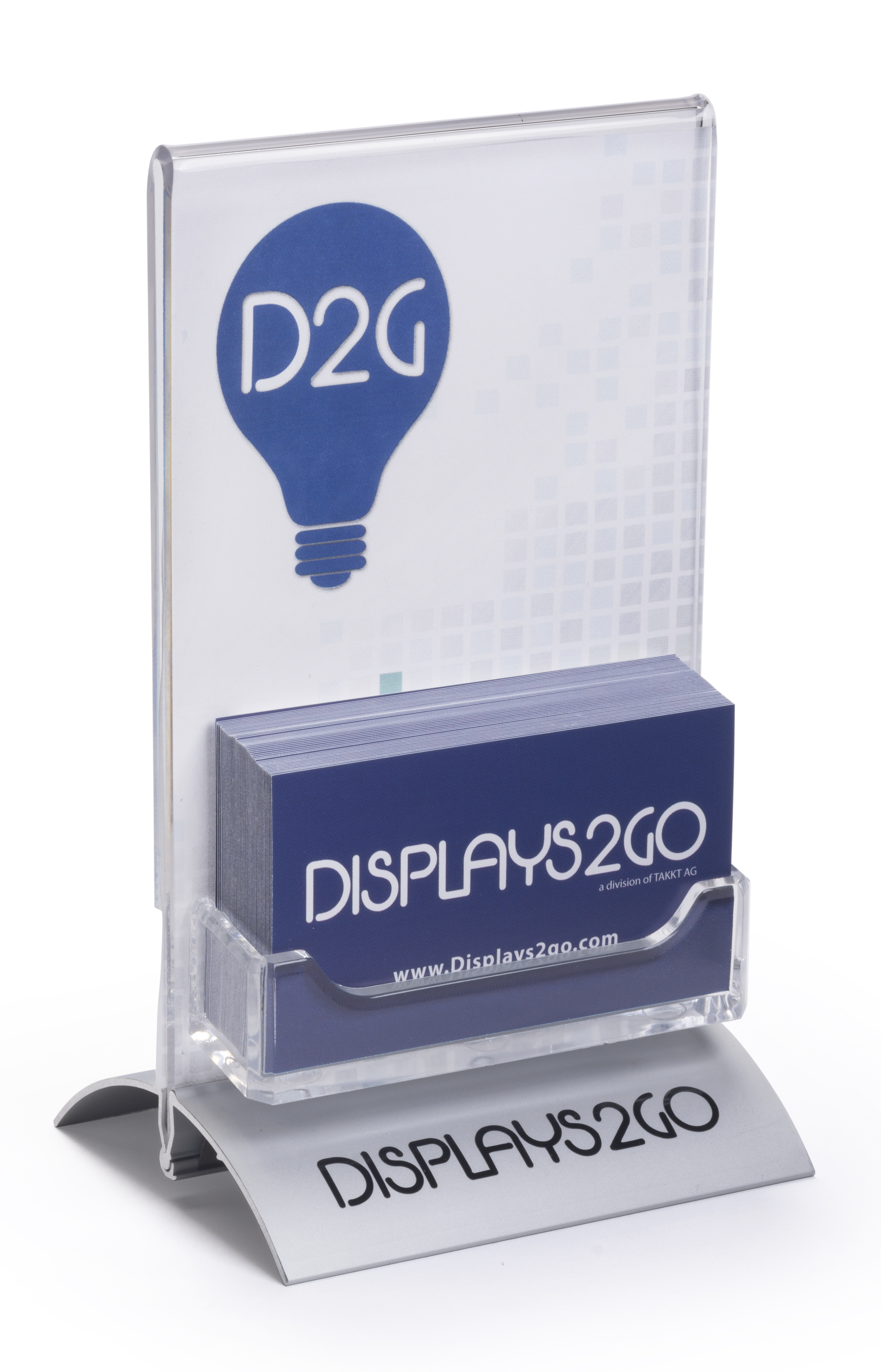 4” x 6” Sign Display with Custom Logo | Business Card Pocket | Displays2Go