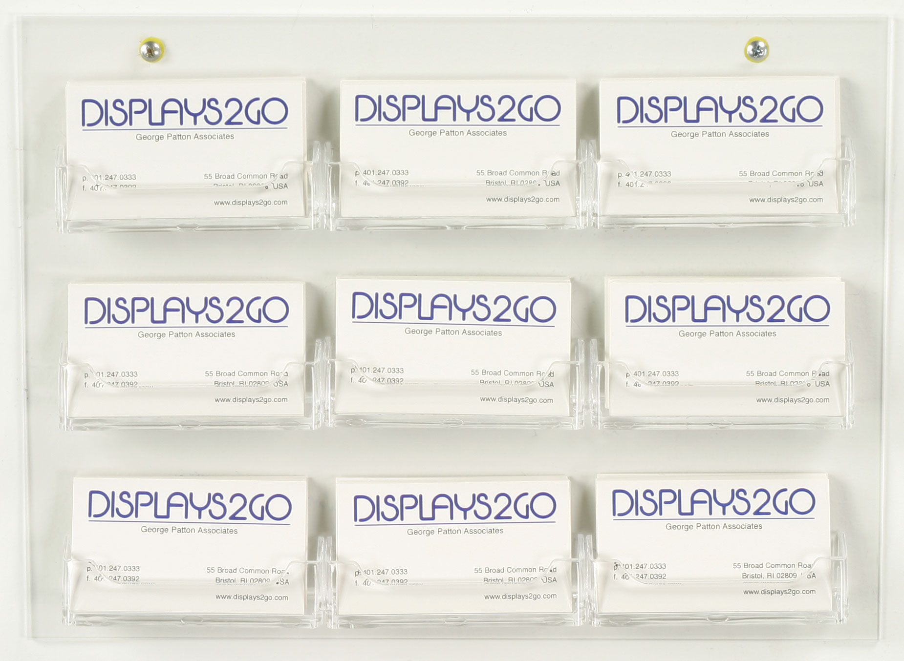 9 Pocket Wall Mounting Business Card Display | Displays2Go