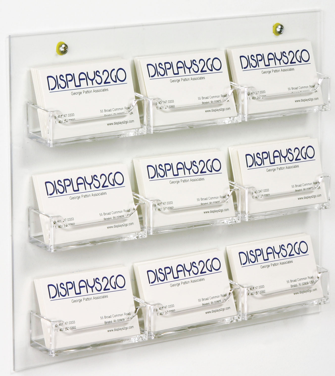 9 Pocket Wall Mounting Business Card Display | Displays2Go