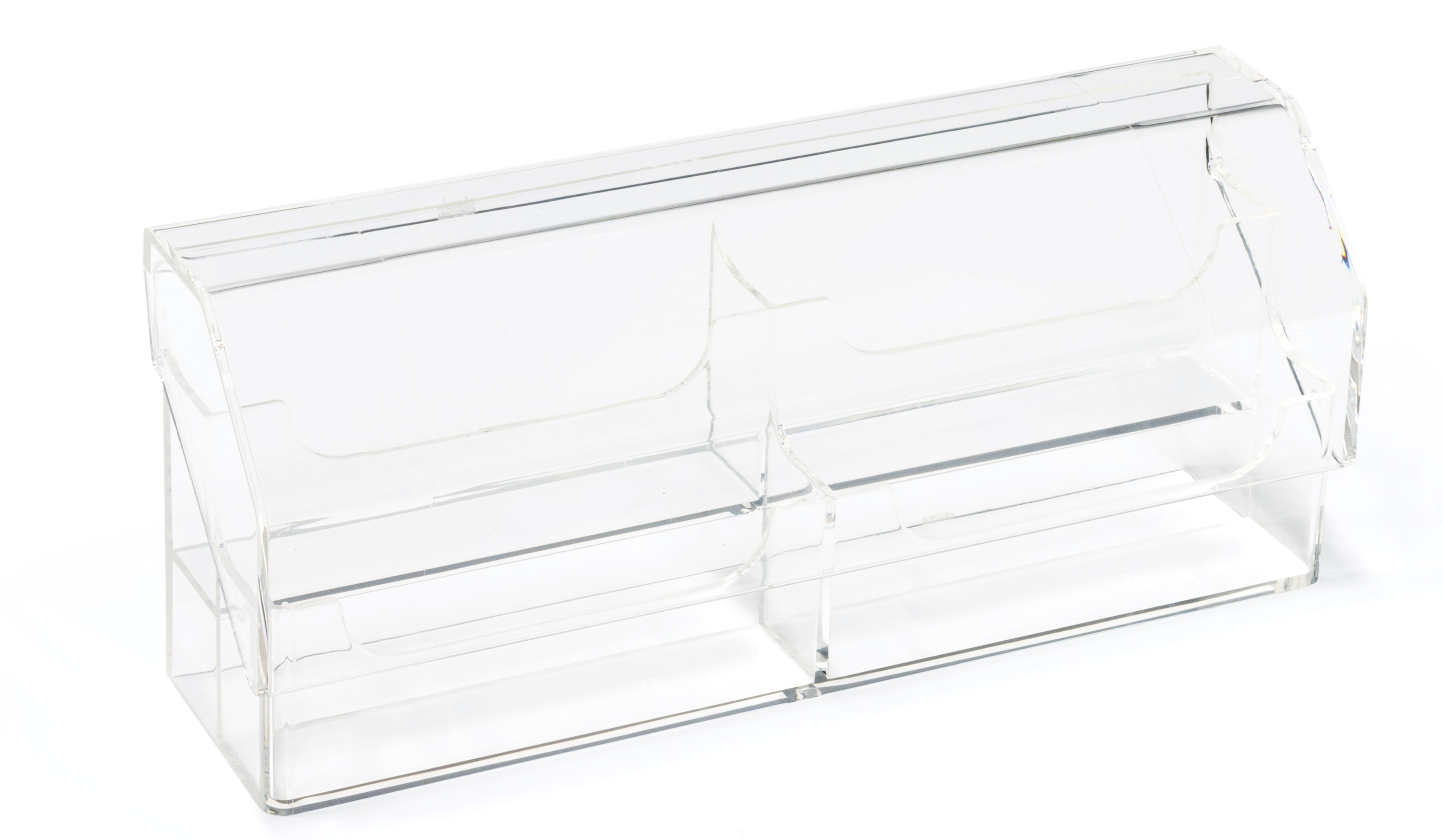 2-Tier Countertop Covered Business Card Holder | Lidded Case | Displays2Go