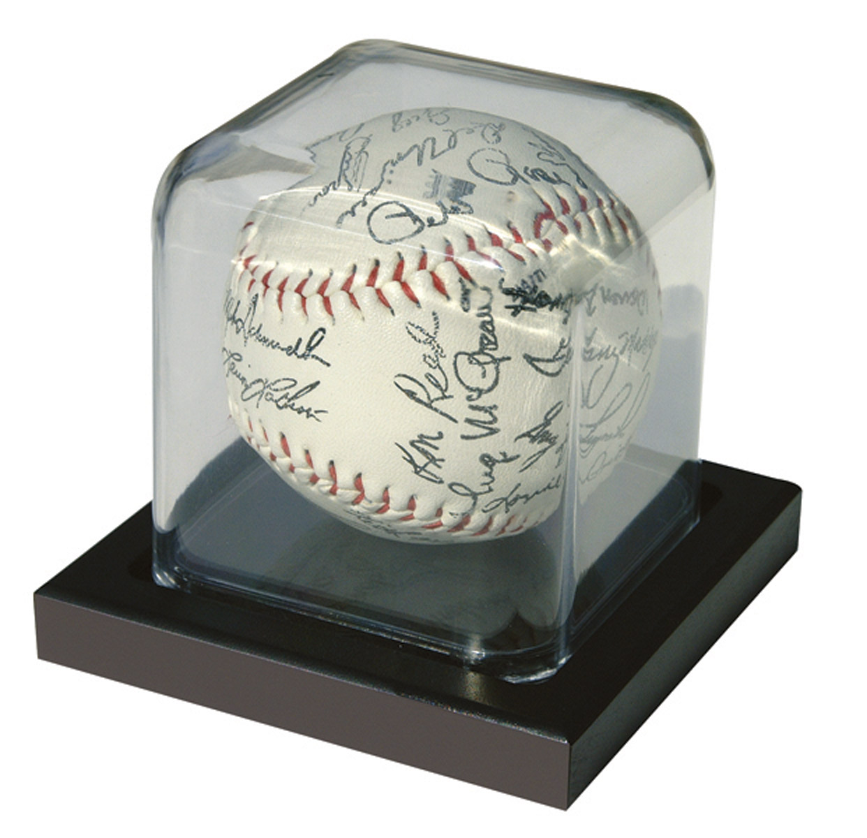 Baseball Display | Countertop Showcase With Black Plastic Base ...