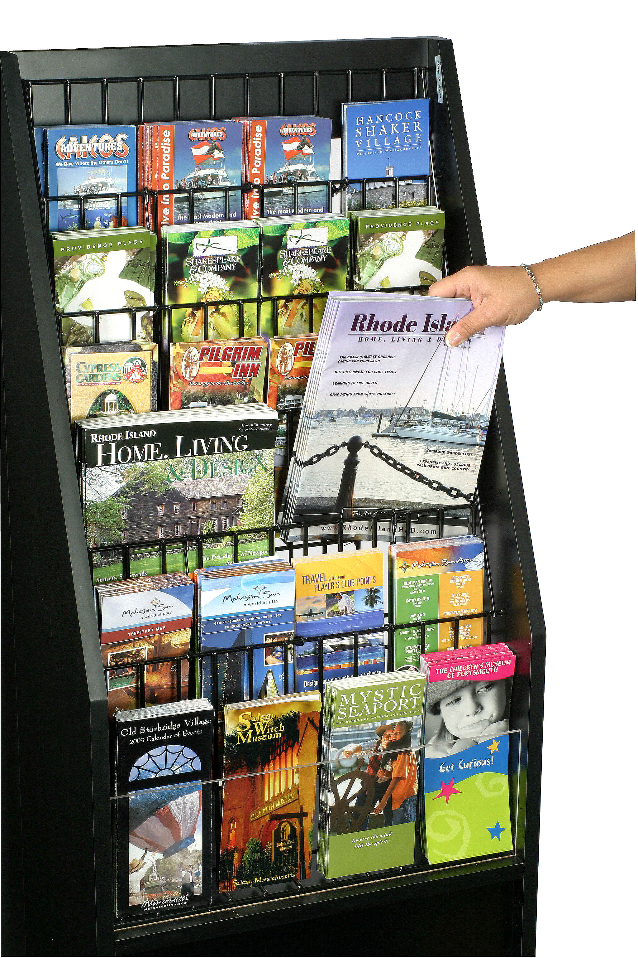 12 or 24 Pocket Adjustable Leaflet Holder - Black | Displays2Go