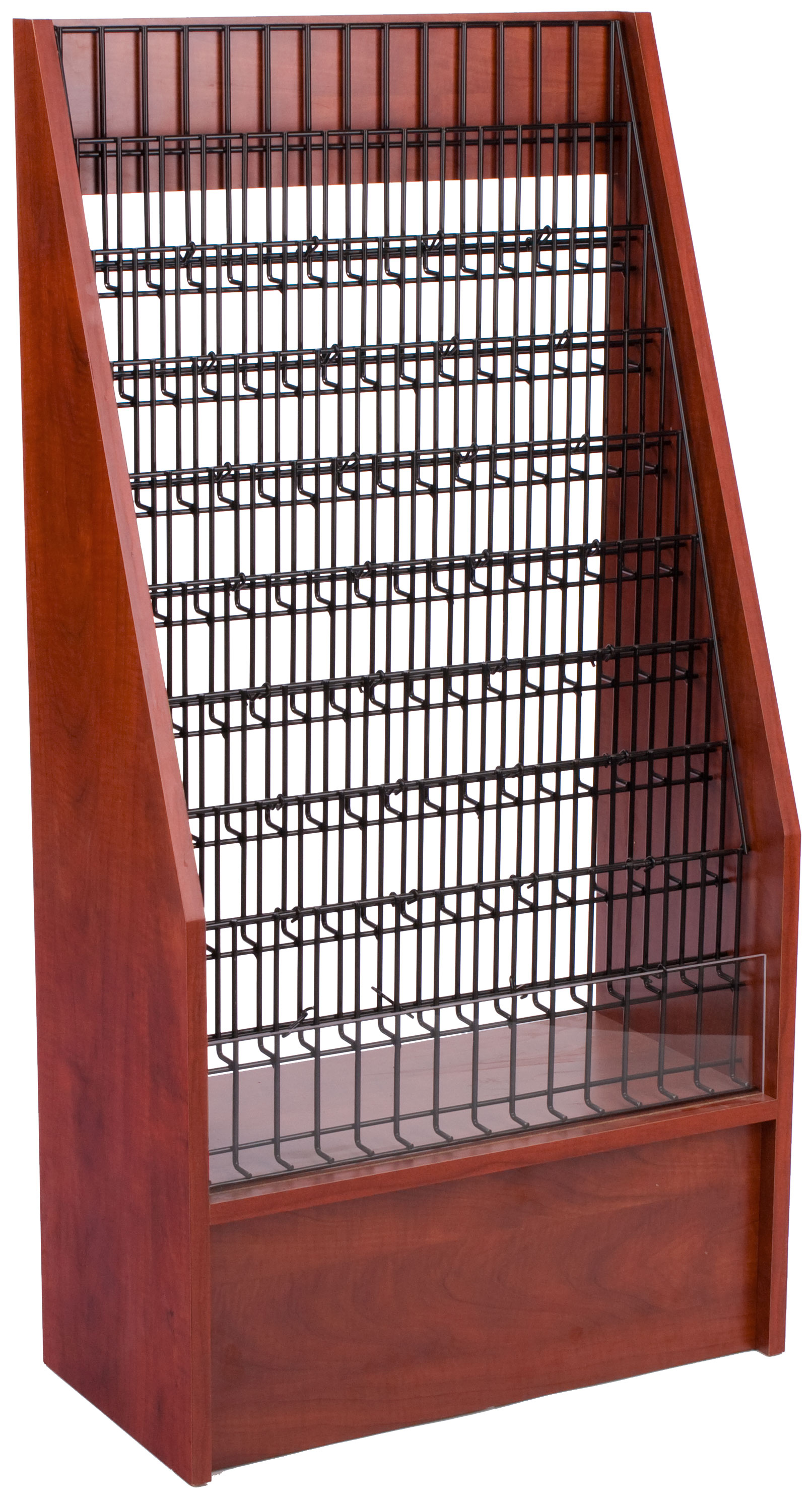 45 Pocket Literature Rack - Red Mahogany Finish | Displays2Go
