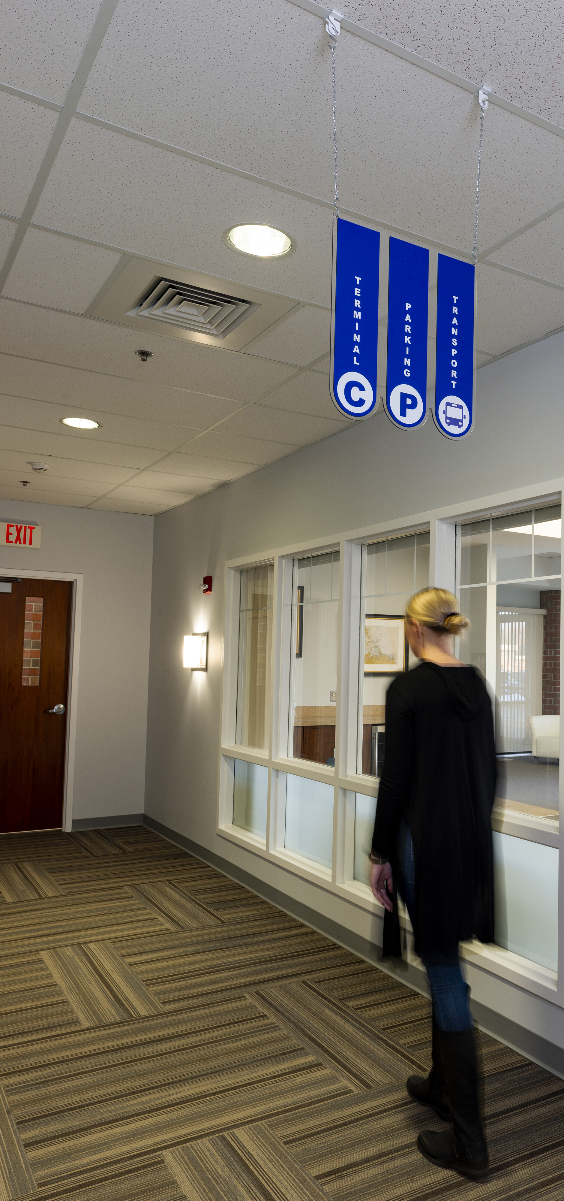 Ceiling Hanging Directional Signage | Made of Durable Acrylic | Displays2Go