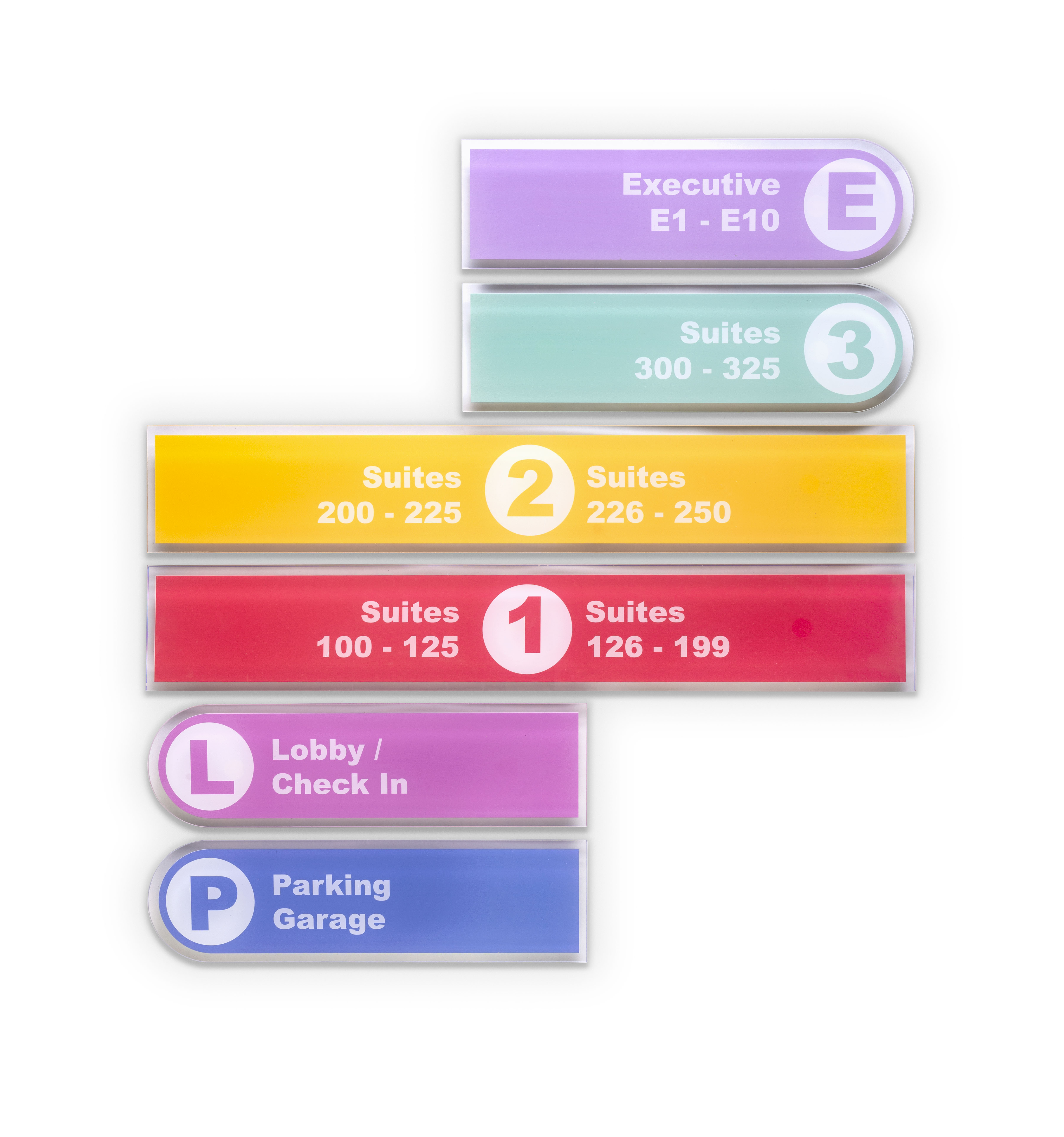 Modular Wayfinding Wall Signage | Invisible Plastic Standoff | Displays2Go