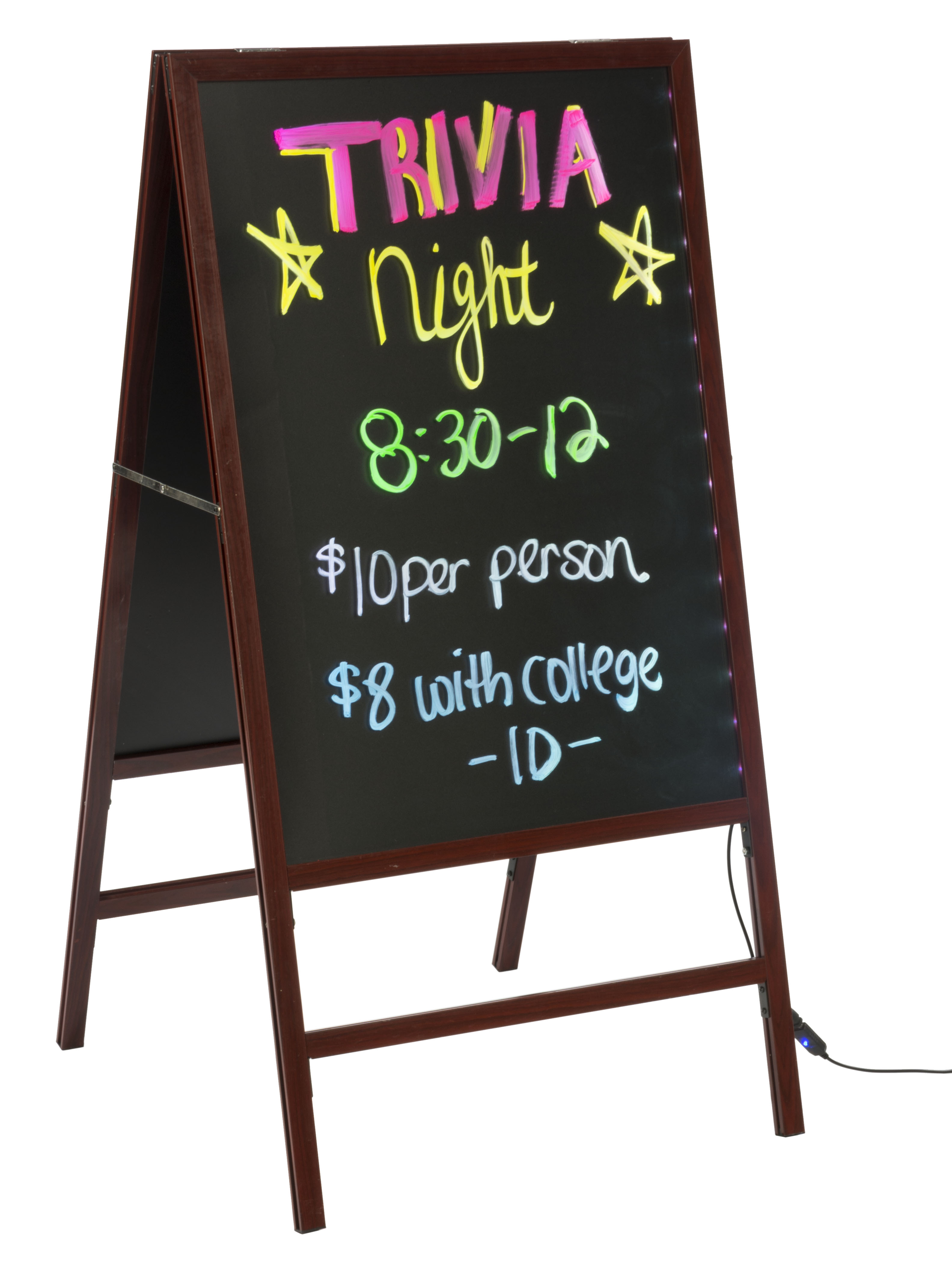 Dual-Sided LED Writing Board | Folding A-Frame Message Display ...