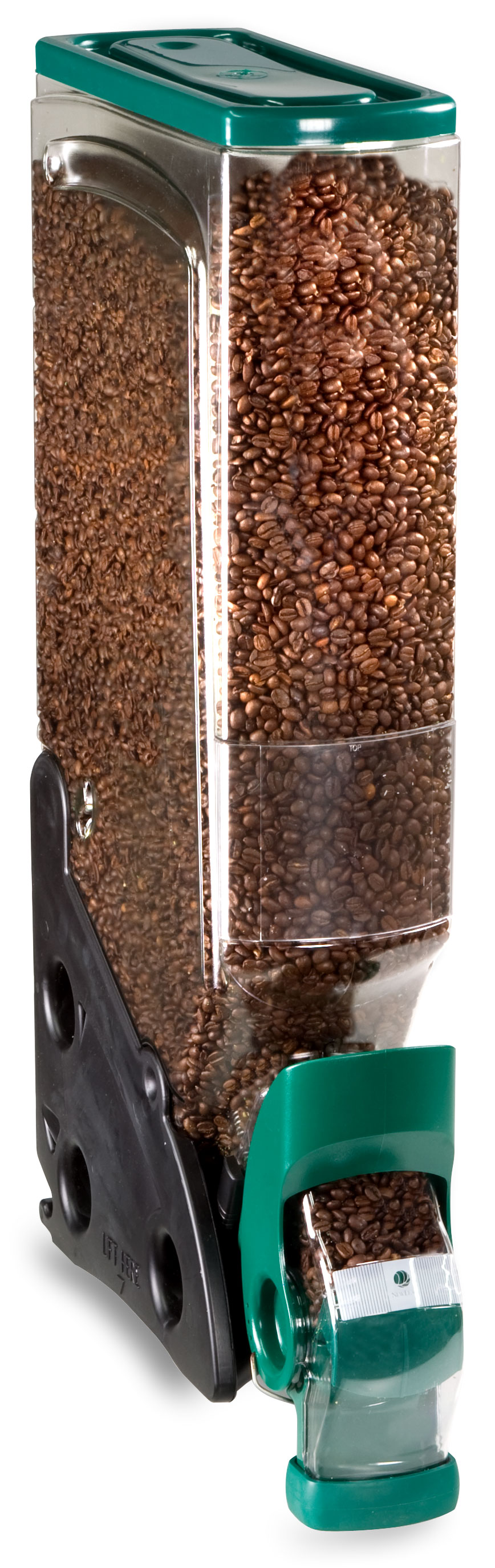5 Gallon Gravity Bin | Green Lid & Handle | Displays2Go