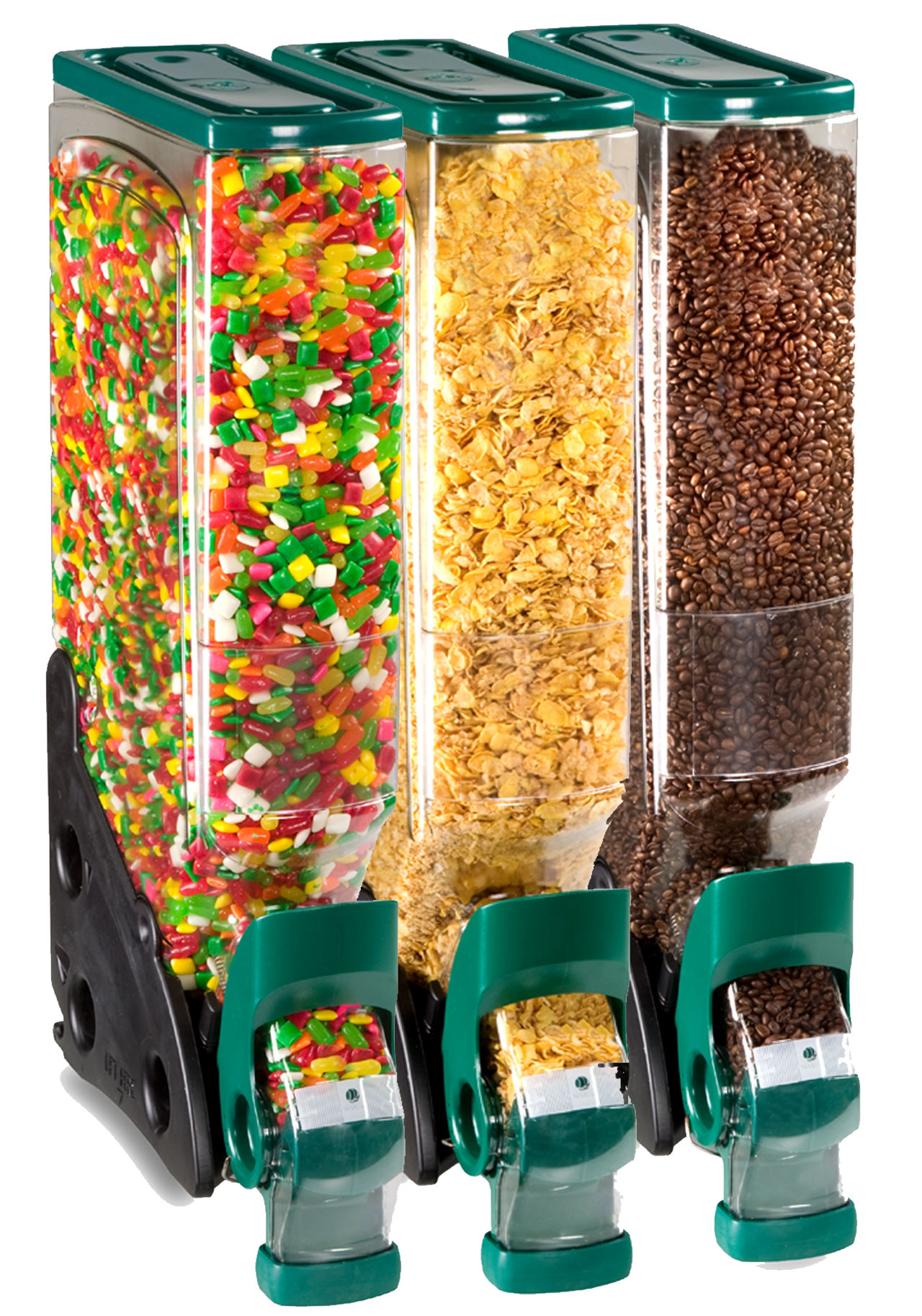 5 Gallon Gravity Bin | Green Lid & Handle | Displays2Go