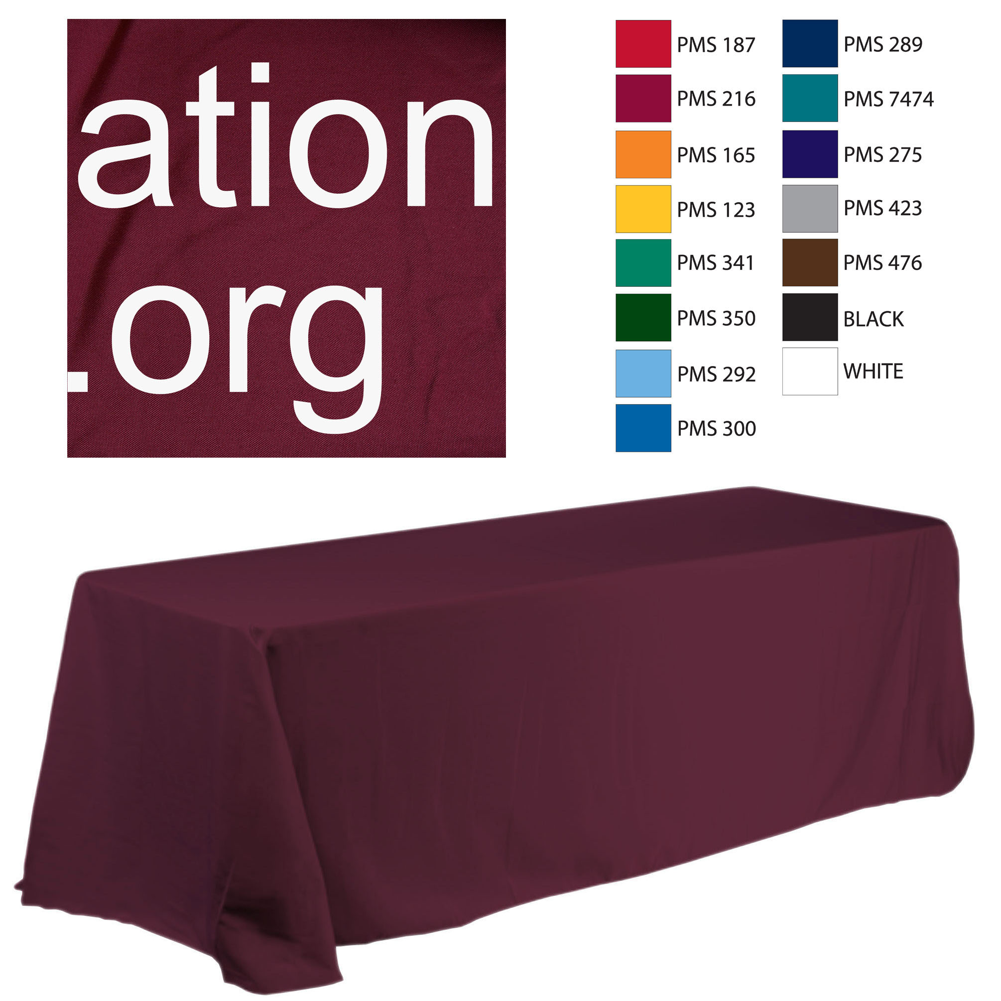Corporate Table Cloth | Additional Sizes, Styles Customized Within 24 ...