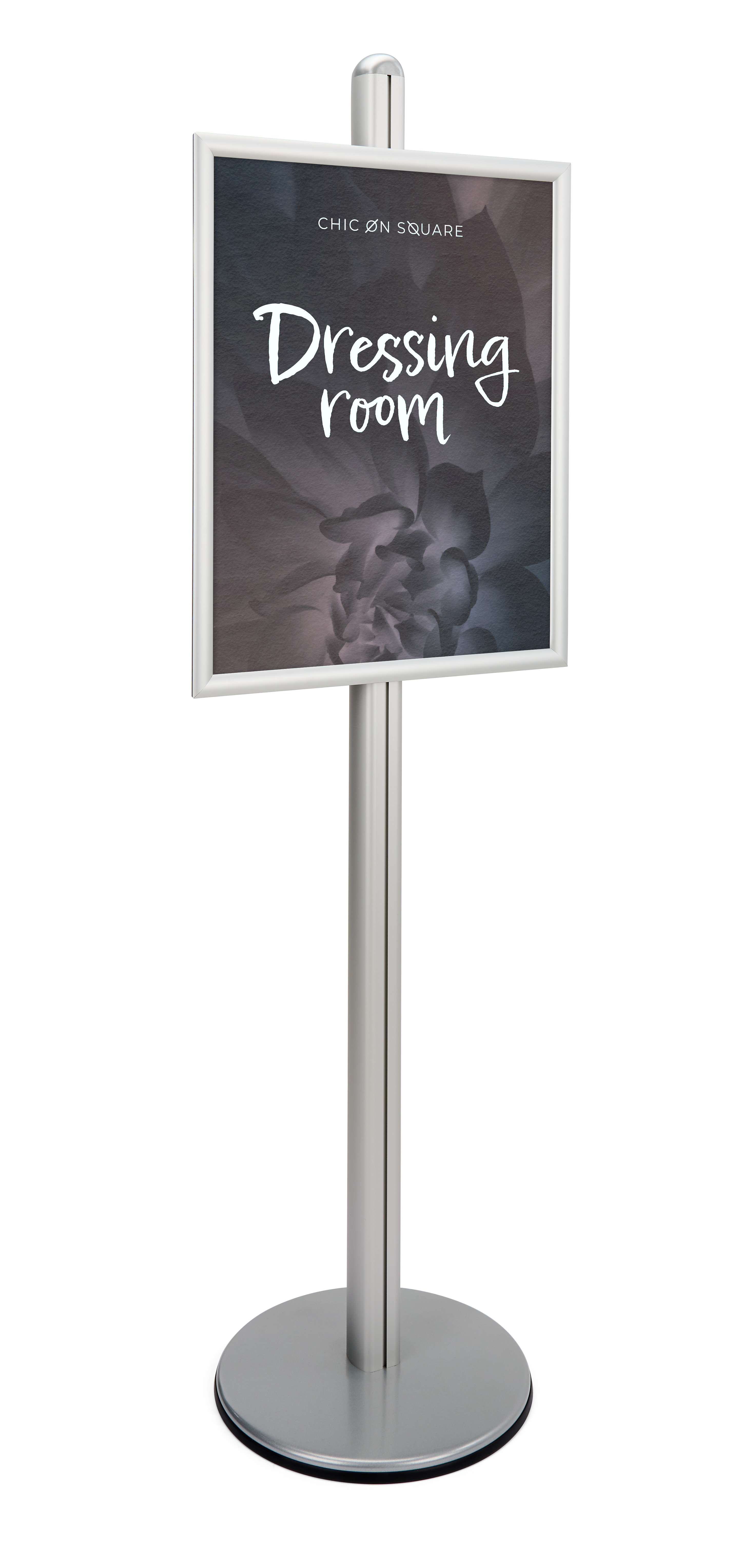 Snap Frame Display Stand w/ 6' Tall Post & Silver Finish | Displays2Go