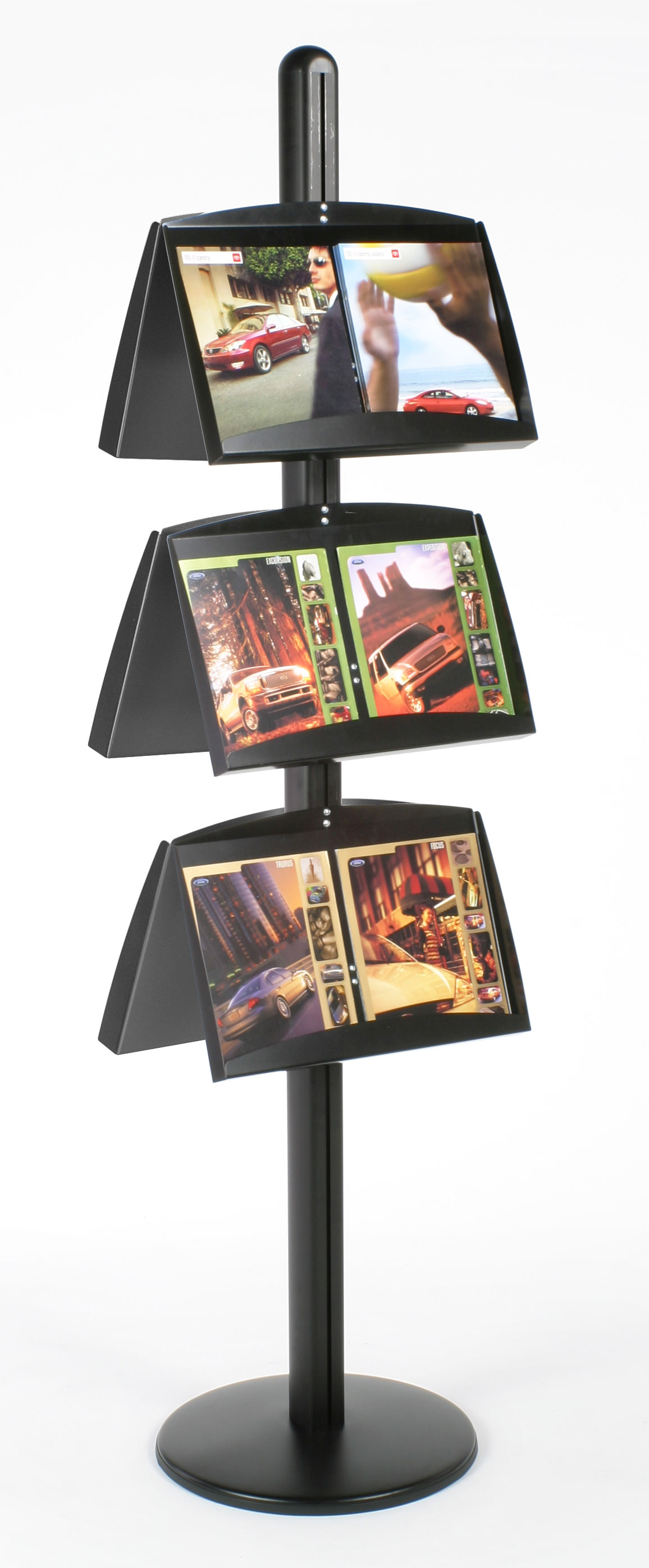 Black 6' Magazine Racks w/ (6) Individual Display Pockets | Displays2Go