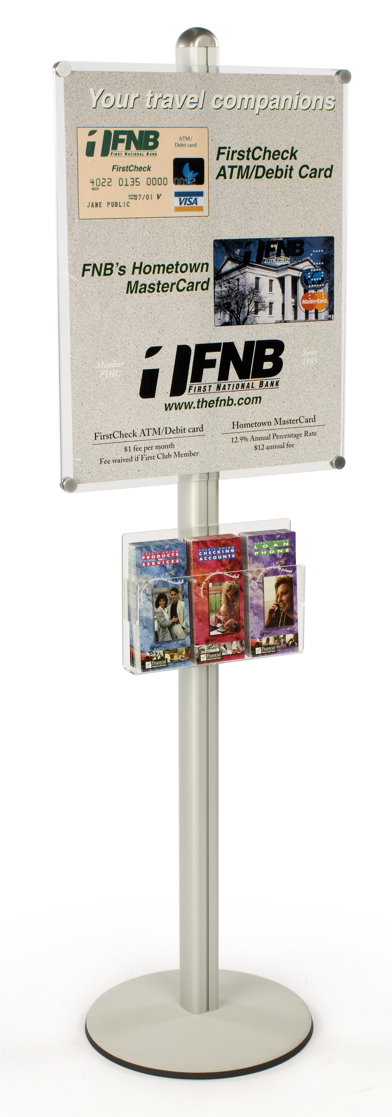 This advertisement stand accentuates any décor and brings attention to ...