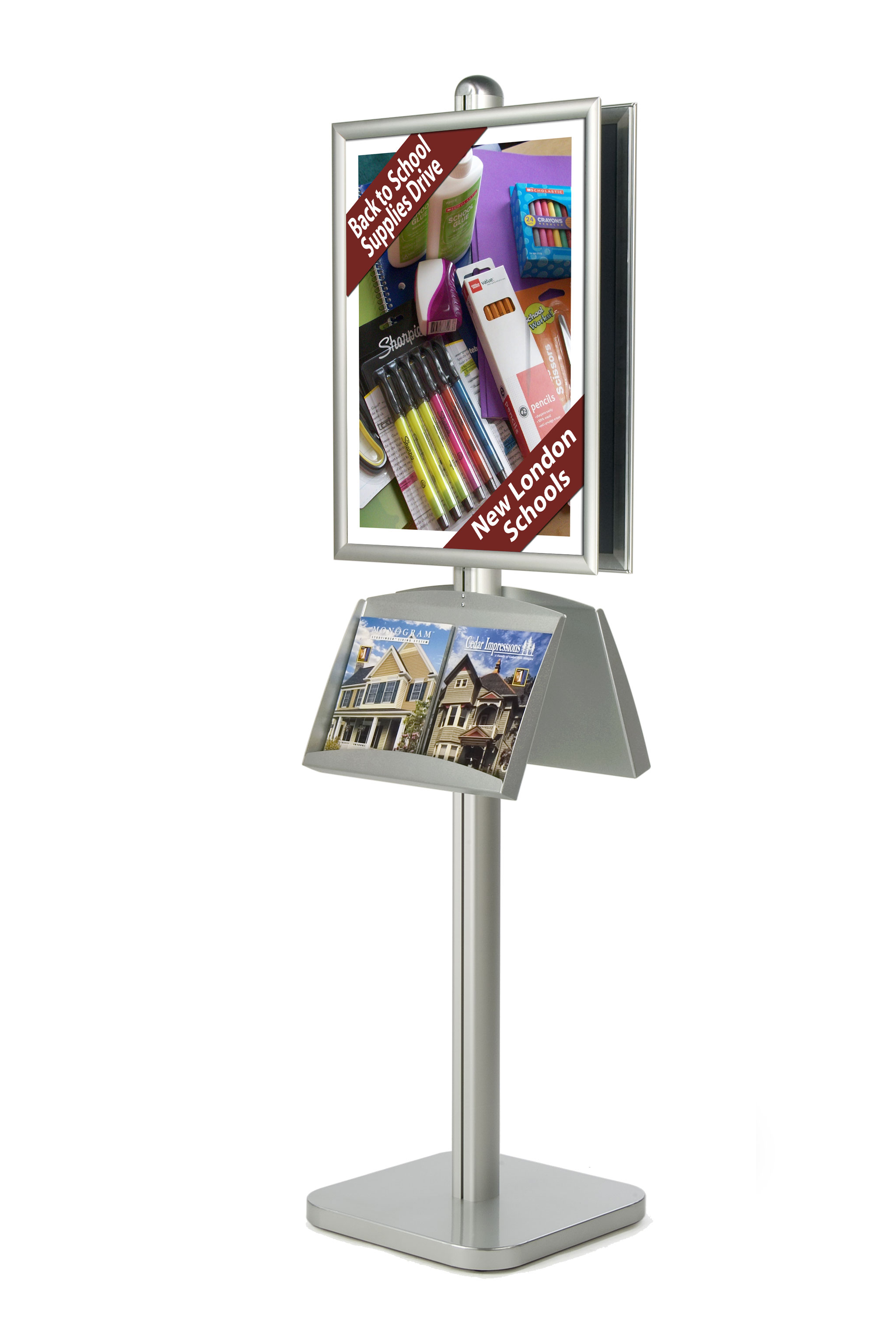 Poster Literature Stand | 22 x 28 Snap Frame with Sqaure Base