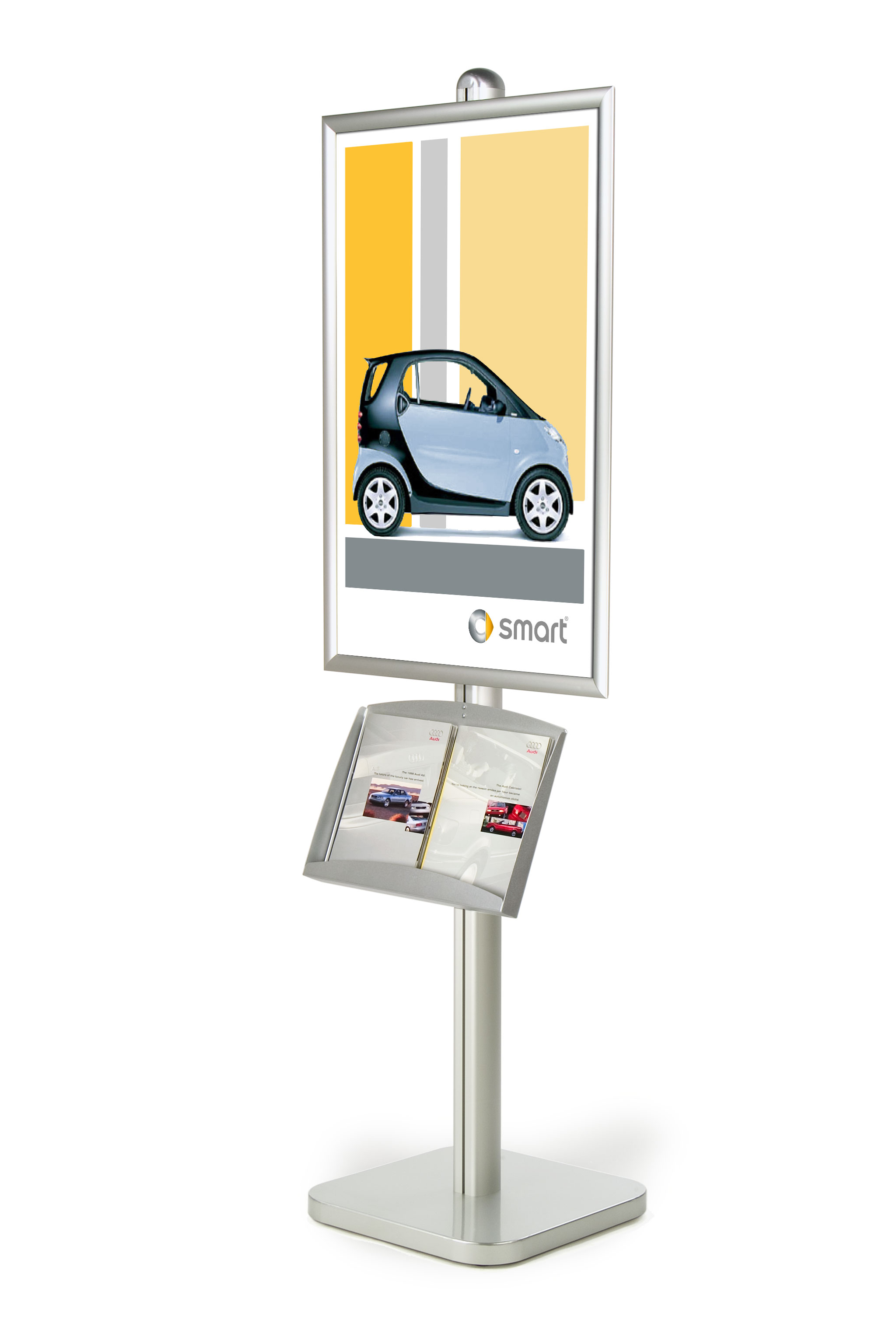 Brochure Sign Stand | Silver 6-Foot 24 x 36 Snap-Open Sign Frame ...
