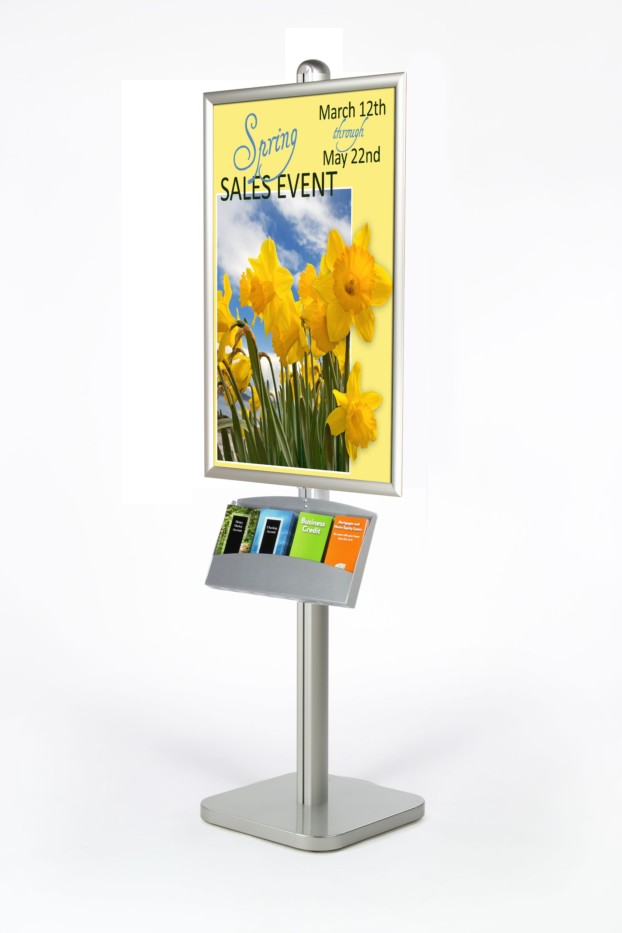 Trade Show Display | 24 X 36 Poster Stand w/ 4 Pocket Trays | Displays2Go