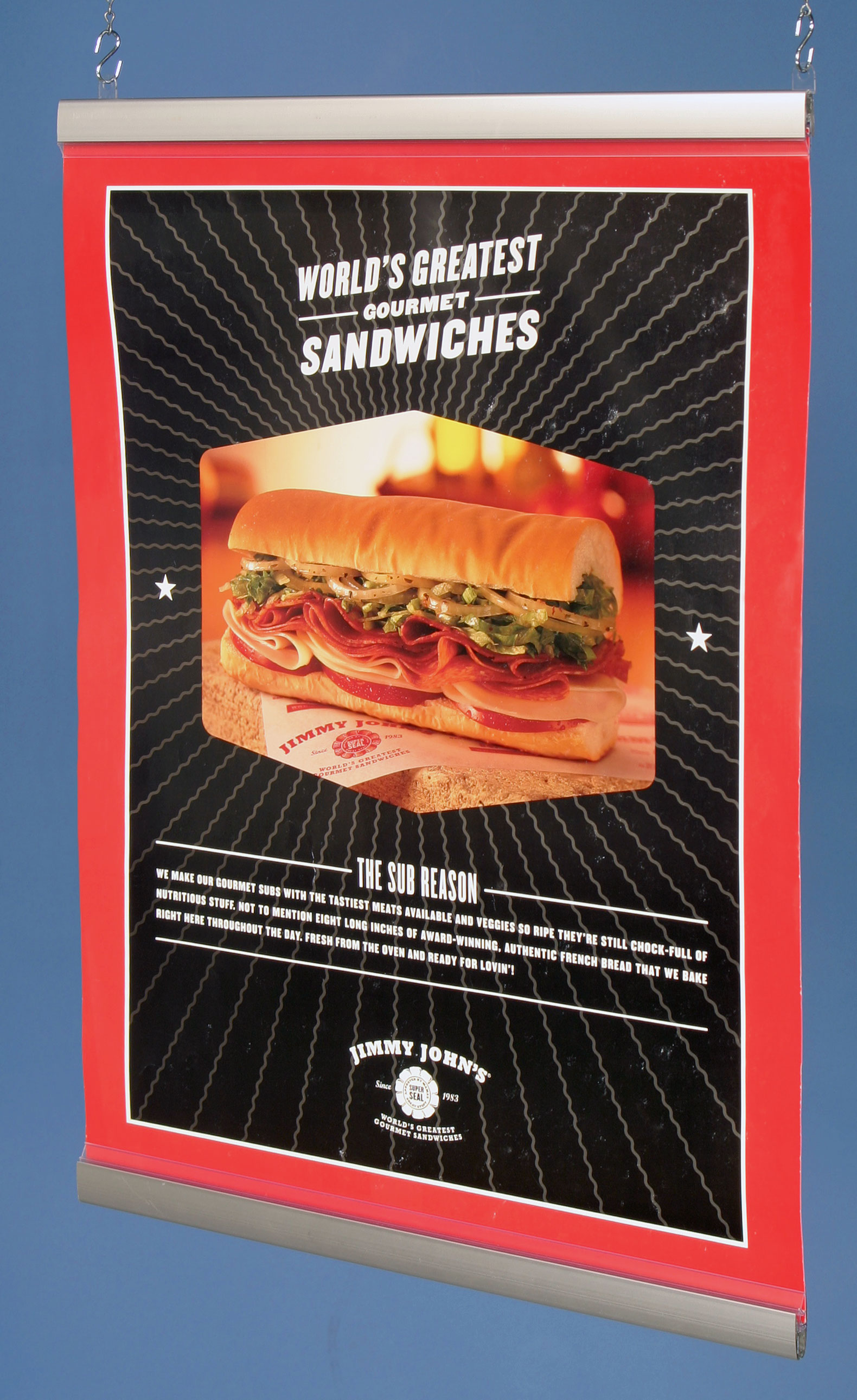 Retail Hanging Sign - 72" Poster Display | Displays2go