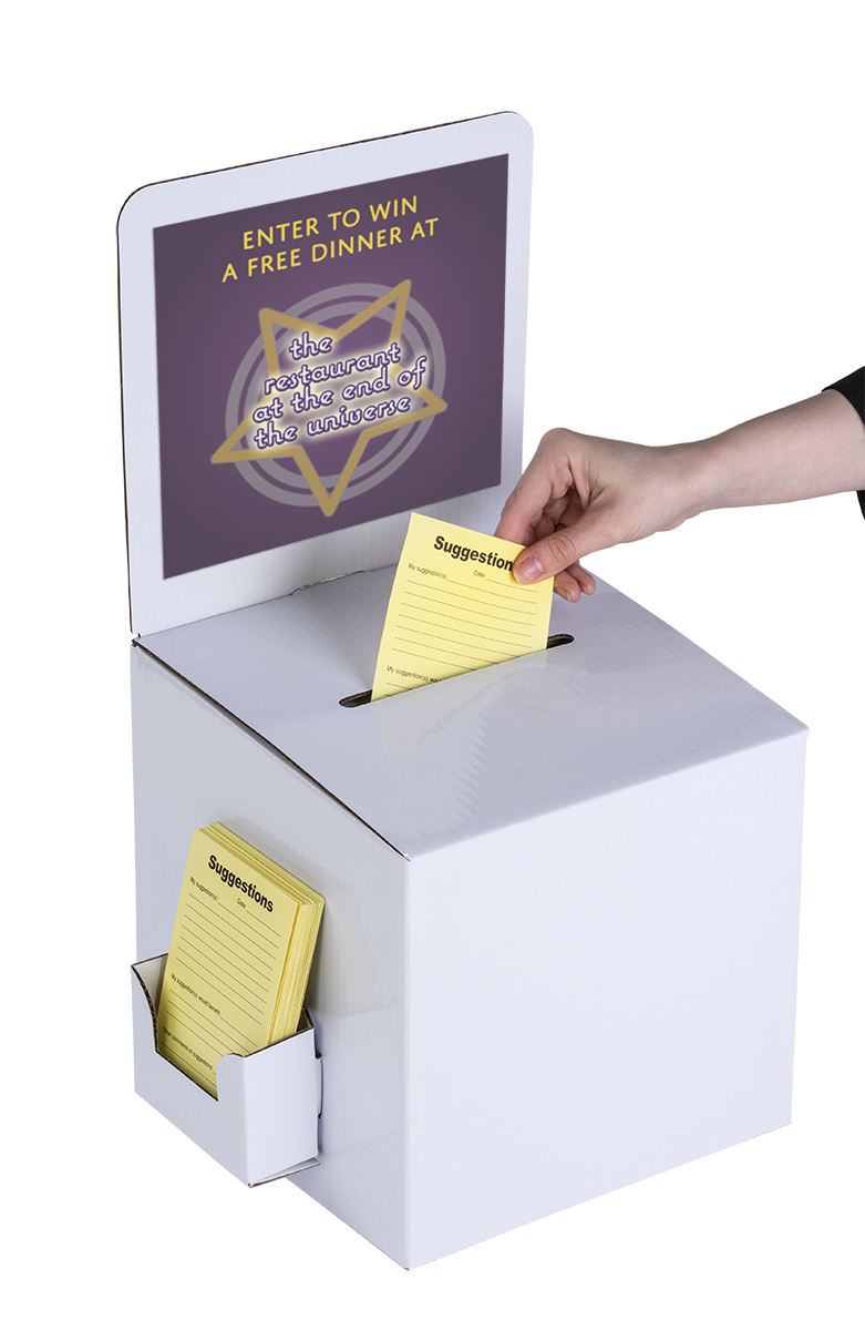 White Cardboard Entry Box | Removable Header & Side Pocket | Displays2Go