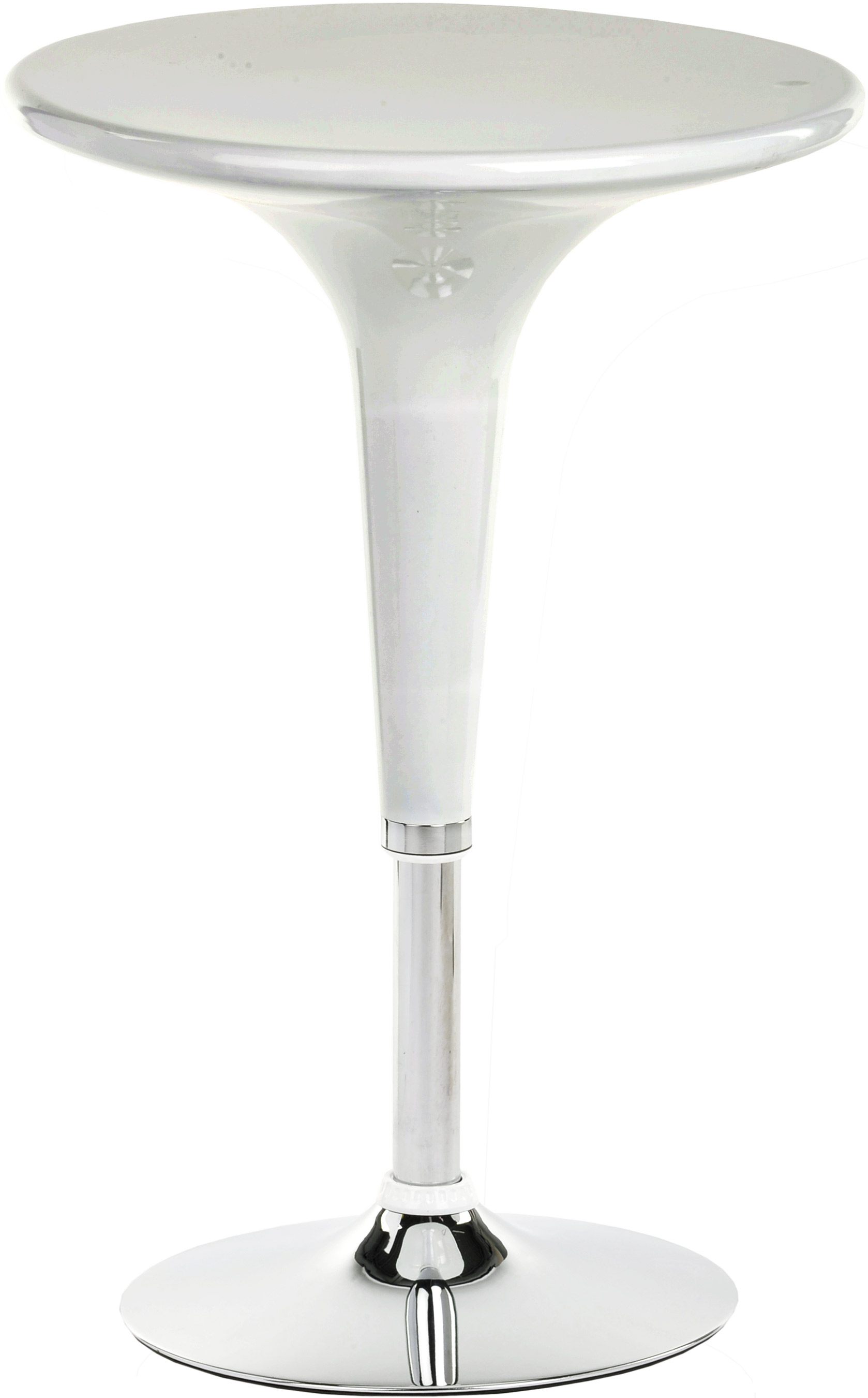 Modern Bistro Table | Gloss White Round Tabletop - Height Adjustable ...