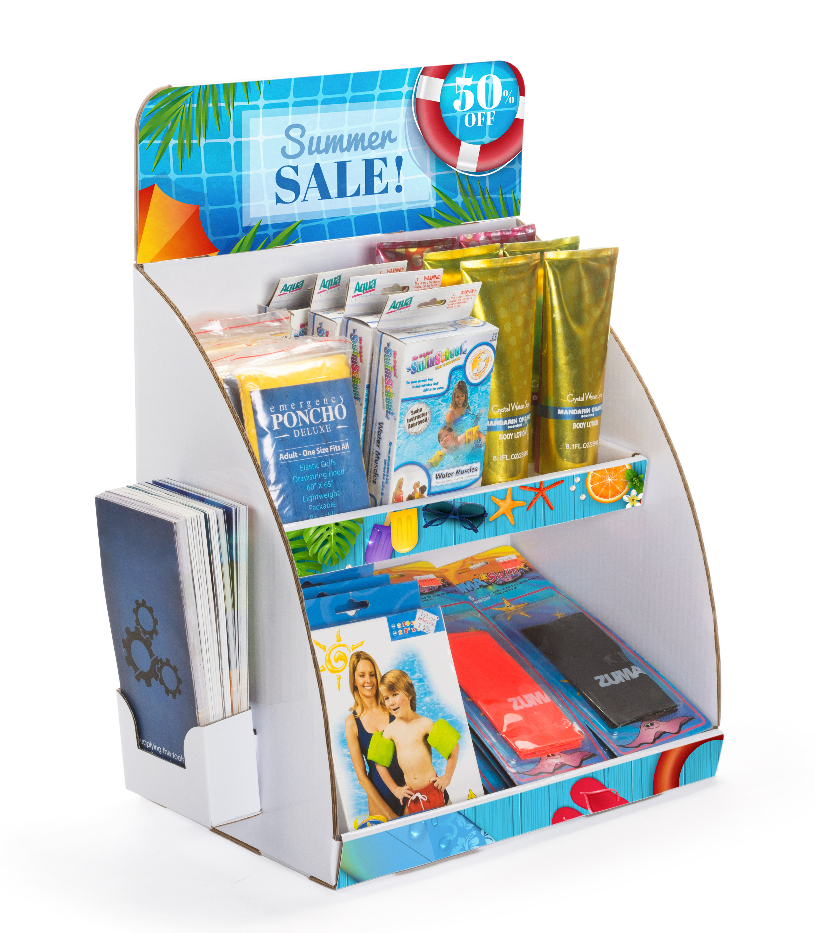 2-Tier Custom Cardboard Tabletop Display Stand | Full-Color Print ...