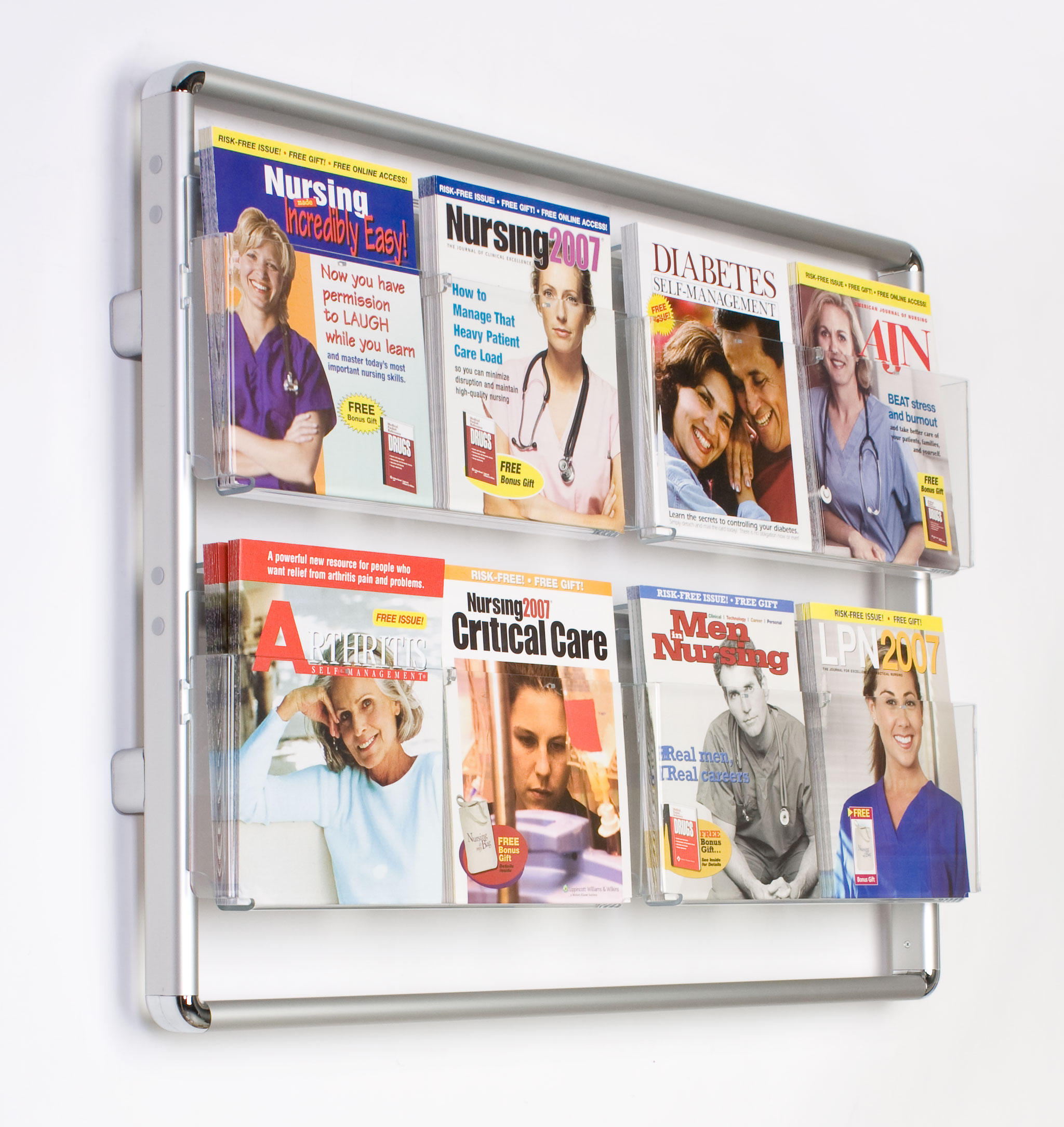 This Magazine Holder has a Silver Finish to Blend in with Different ...