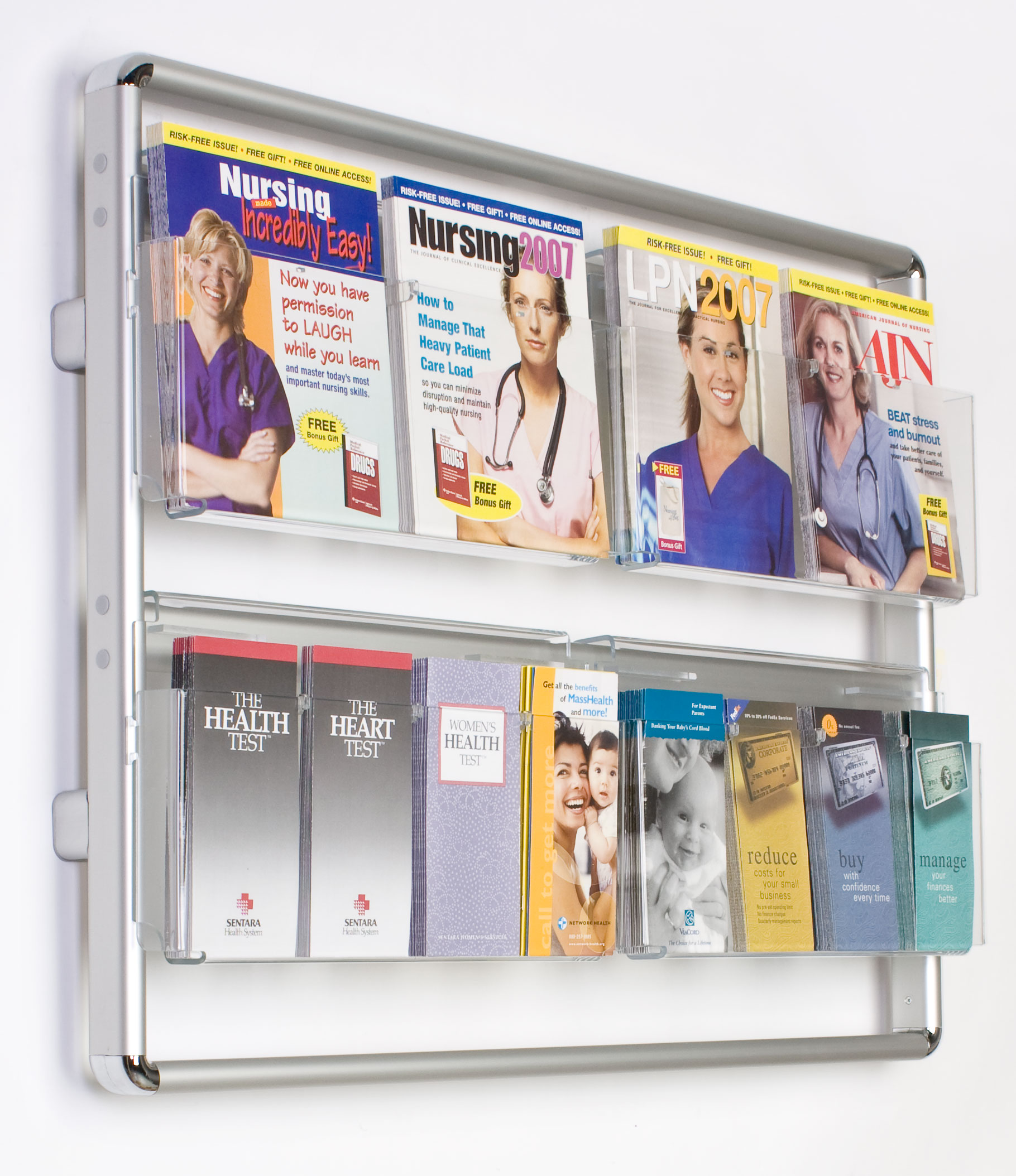 This Magazine Holder has a Silver Finish to Blend in with Different ...
