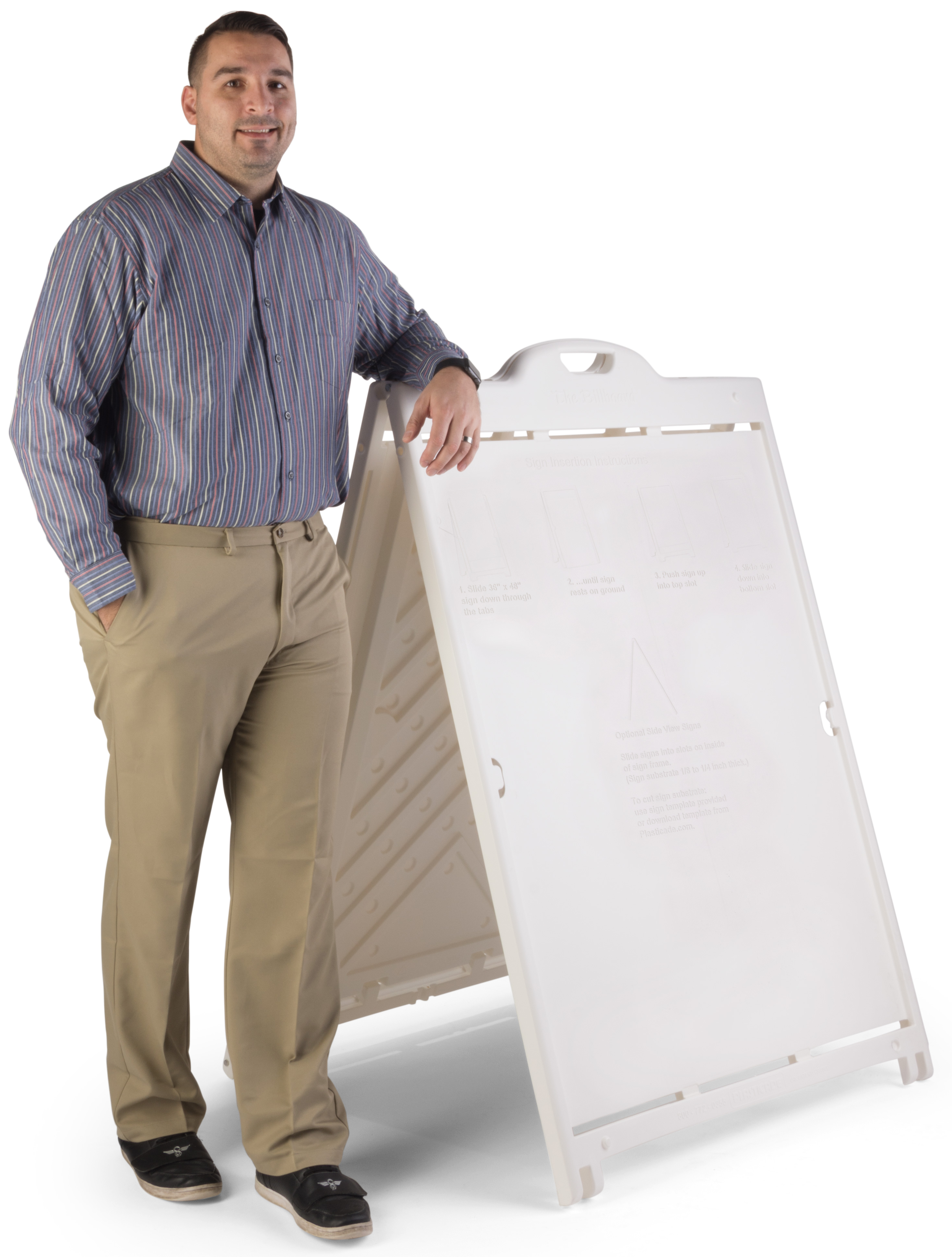 36 x 48 Sandwich Board | White Plastic A-Frame | Displays2Go
