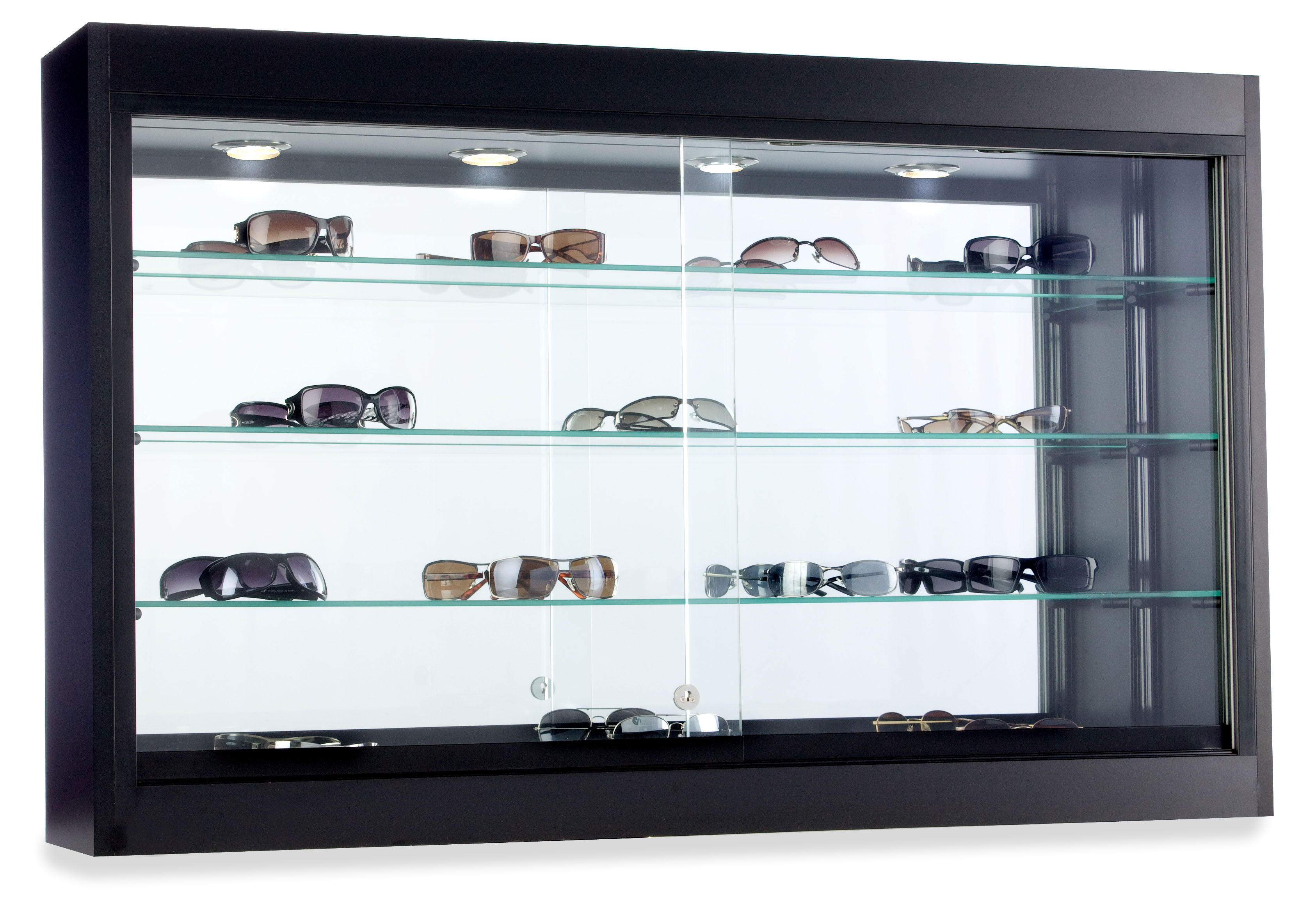 Wall Hanging Display Case | Black Finish & Locking Doors | Displays2Go
