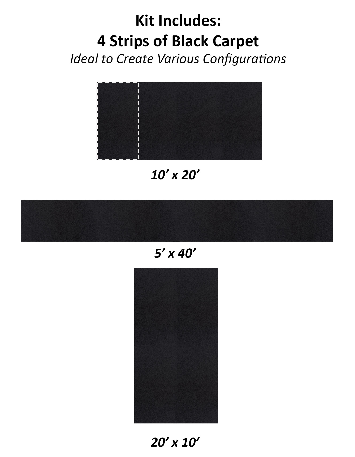 Black Rolled Trade Show Booth Carpet | Portable Design | Displays2Go