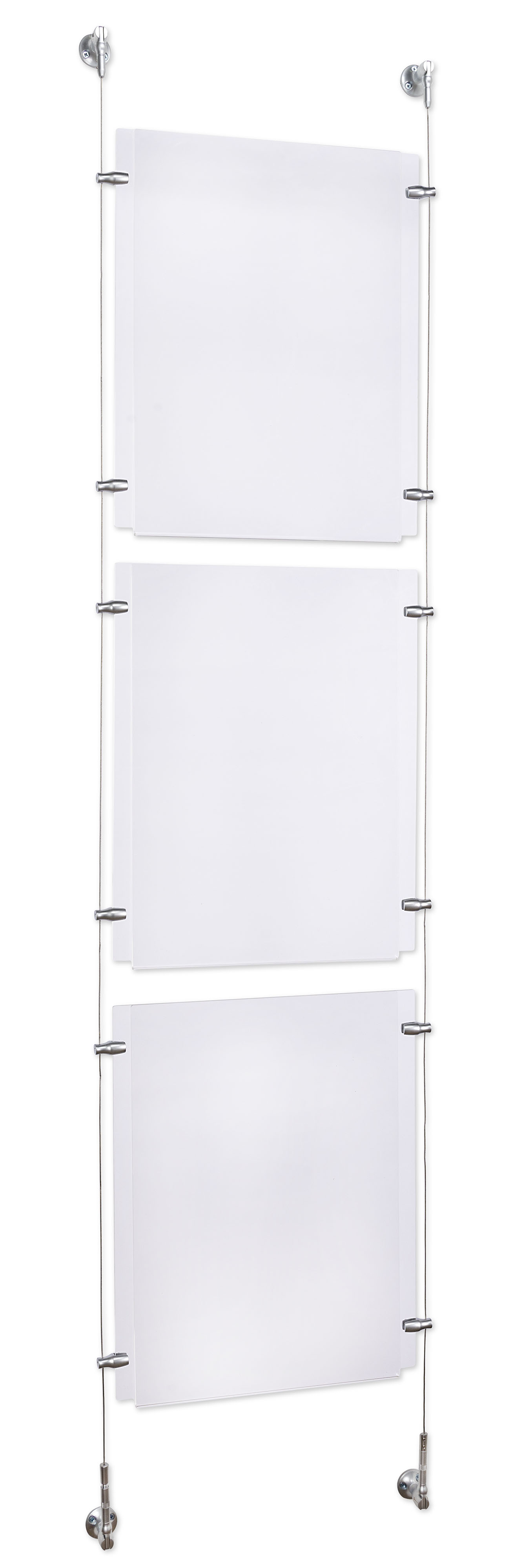 Wallmount Poster | (3) 11" x 17 " Acrylic Sign Holders w/ Cables ...
