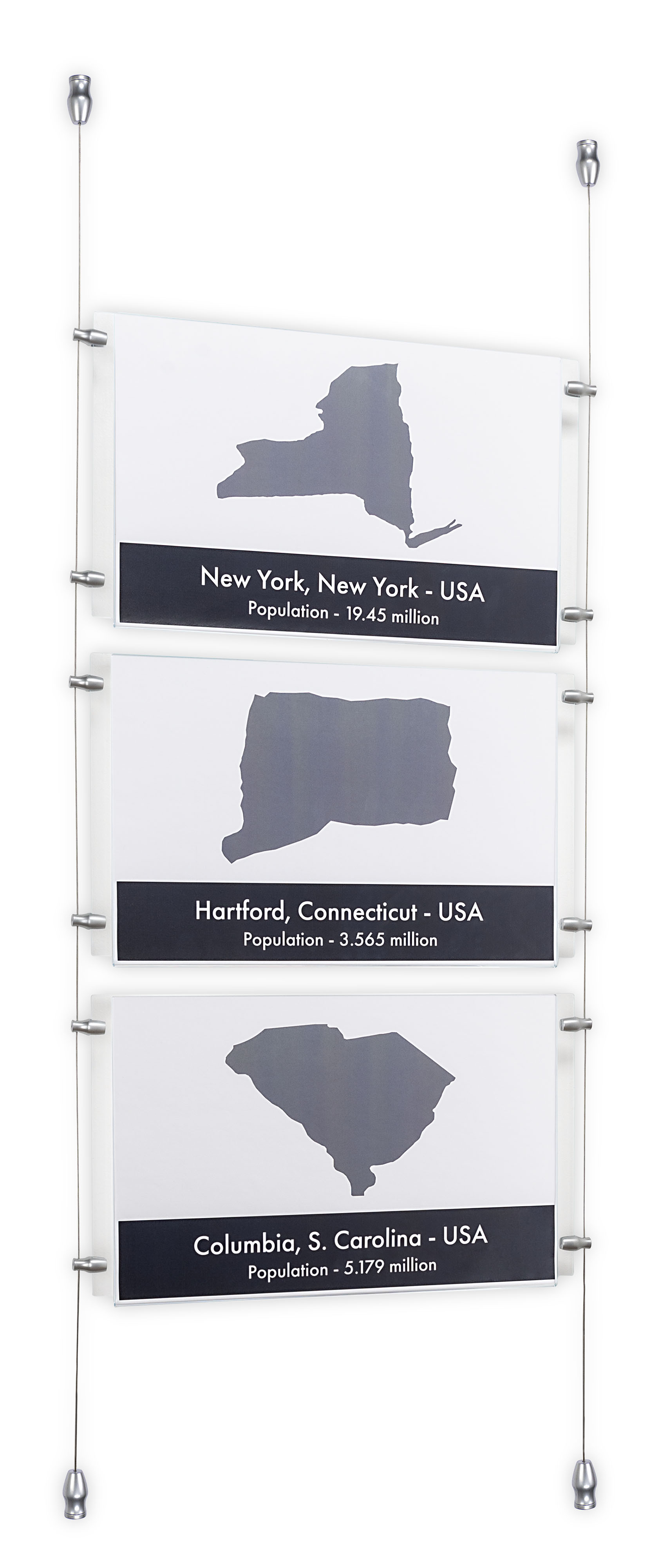 Window Hanging Signs - Cable to Floor Mounted | Displays2Go