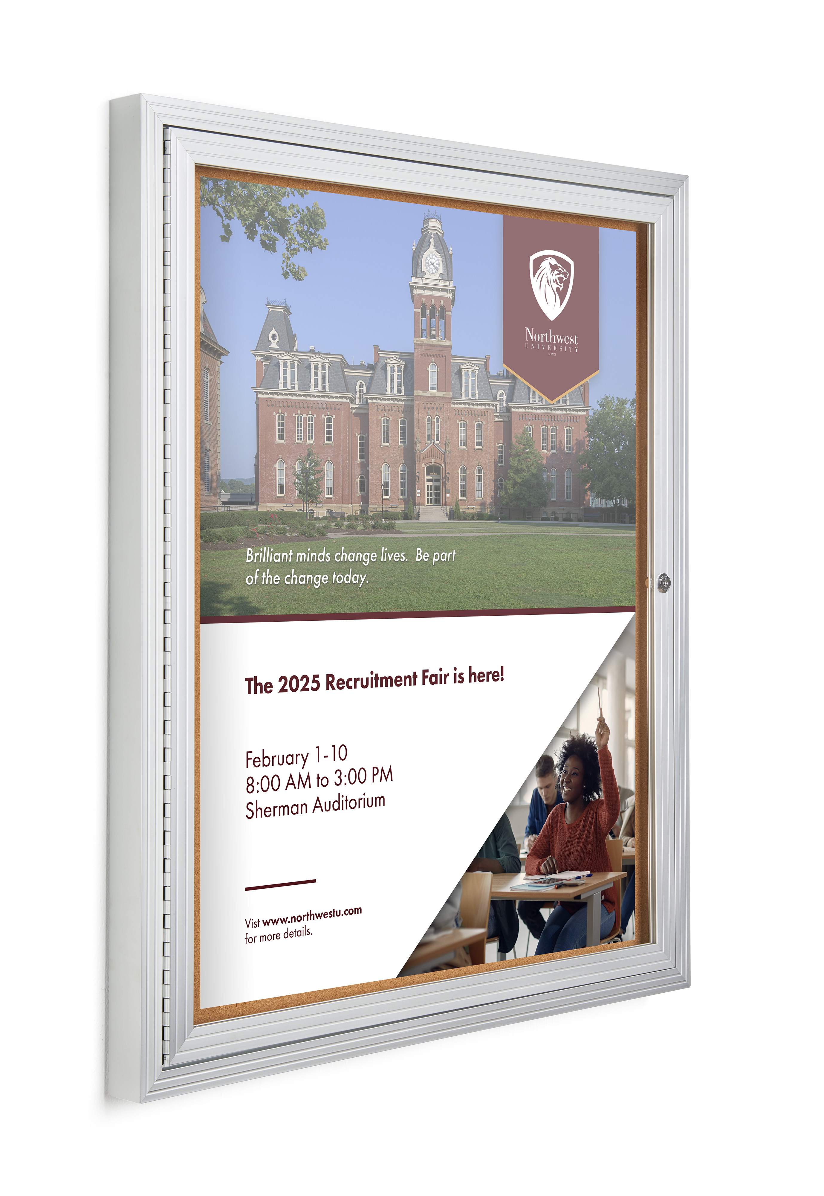 Enclosed Aluminum Bulletin Board | Two Sizes Available | Displays2Go