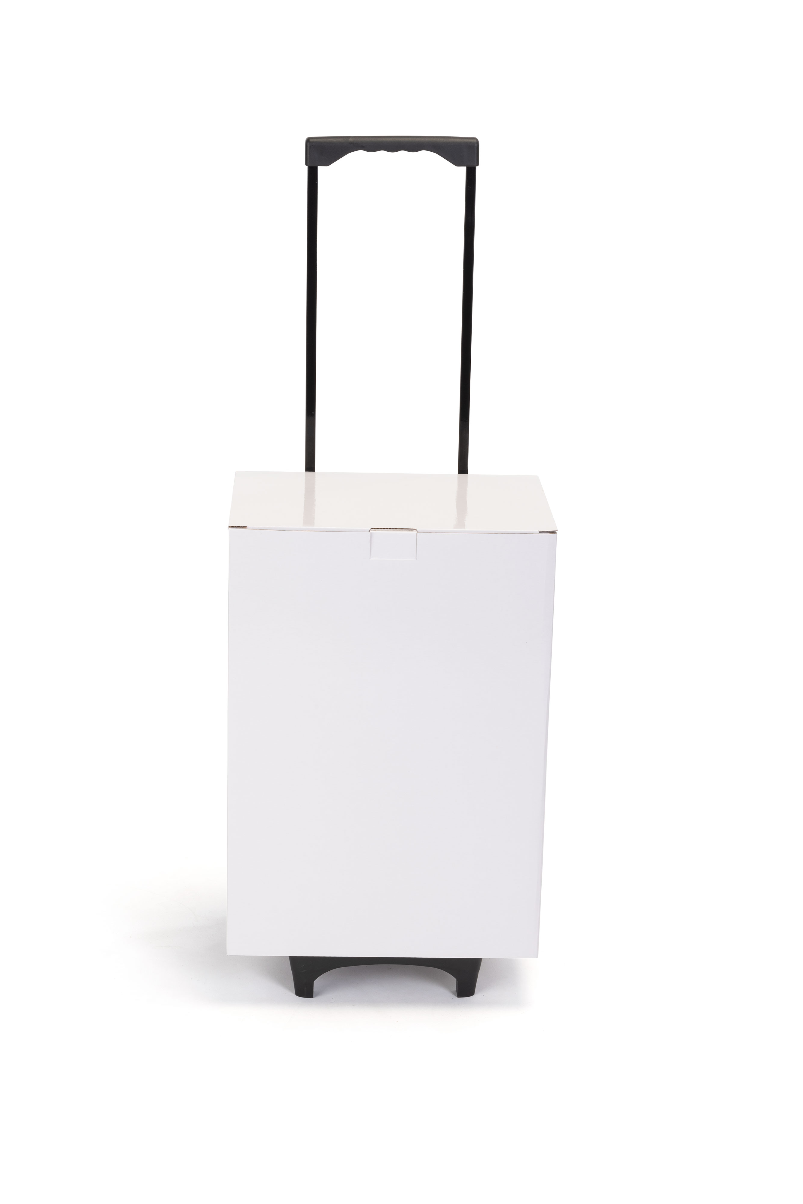 White Cardboard Exhibition Trolley Box | Wheels for Easy Mobility ...