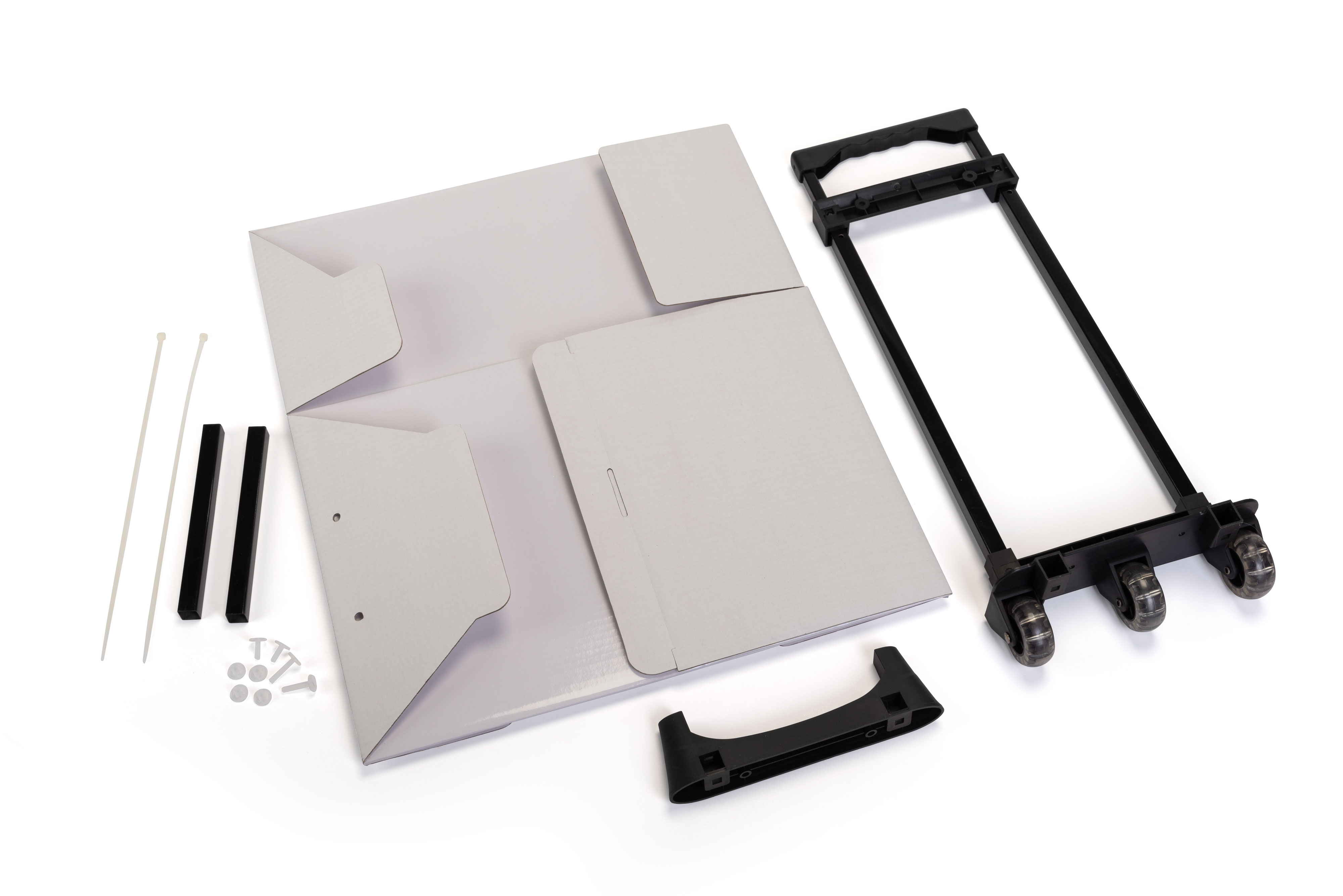 White Cardboard Exhibition Trolley Box | Wheels for Easy Mobility ...