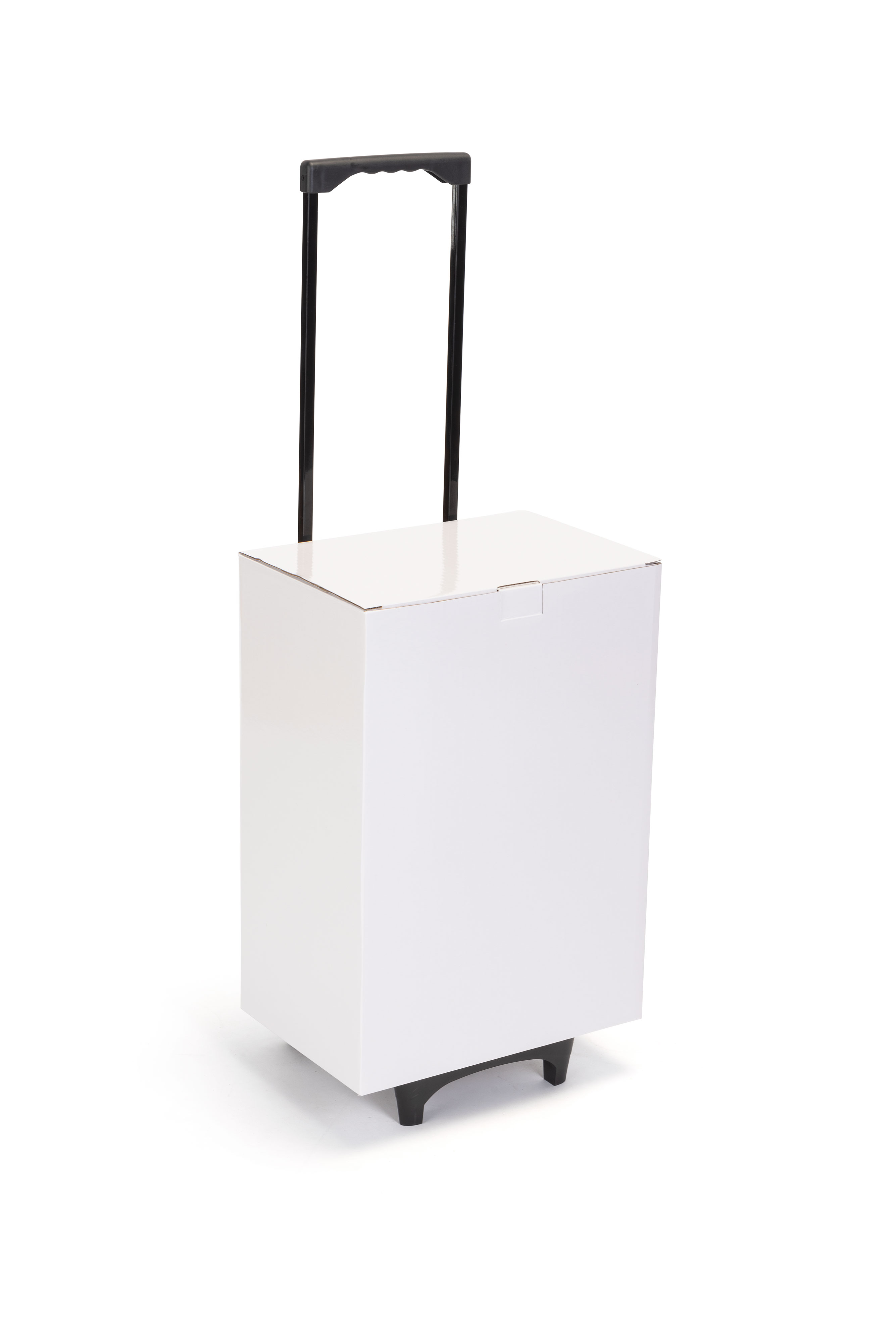 White Cardboard Exhibition Trolley Box | Wheels for Easy Mobility ...