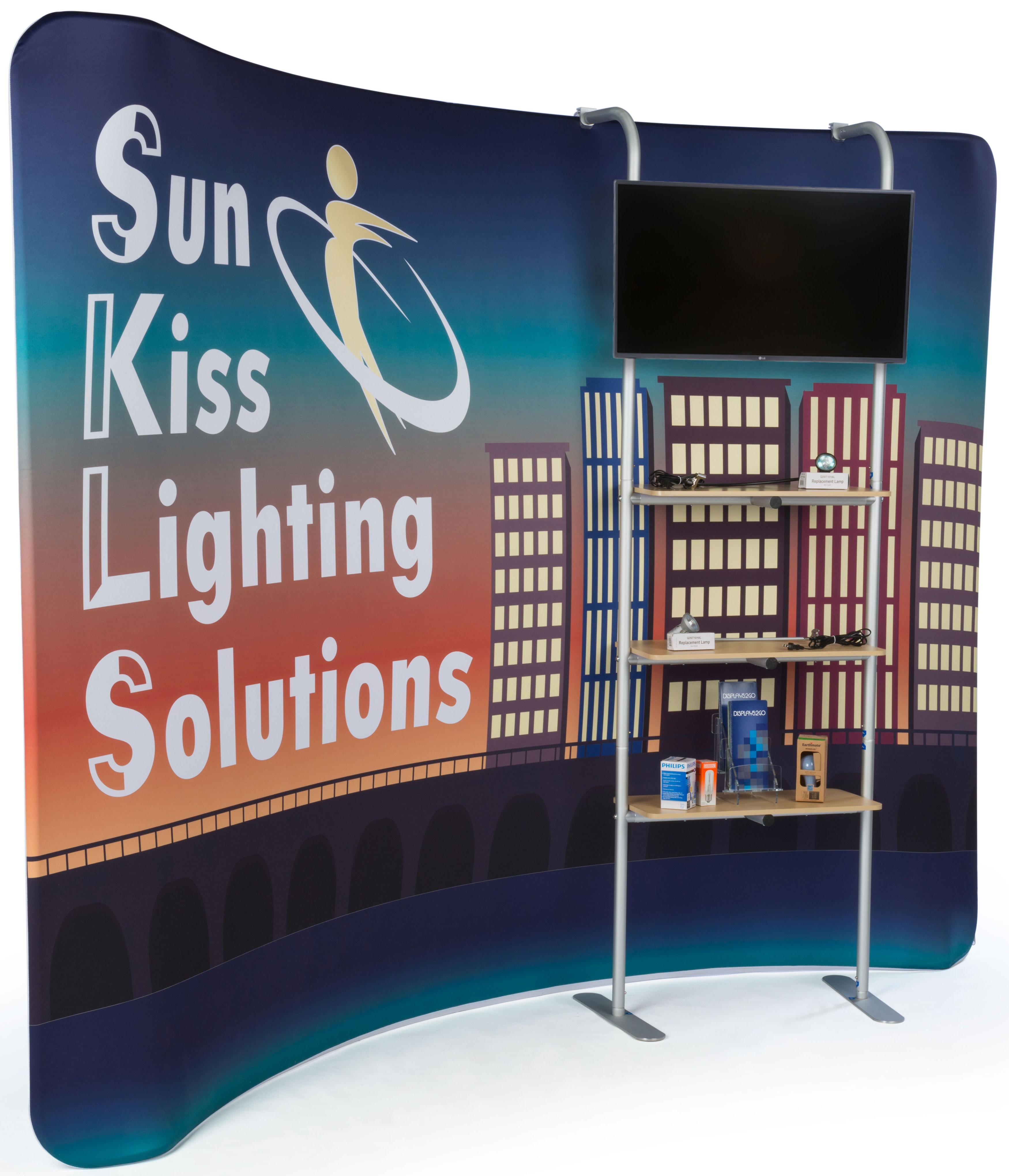 10' Booth Backwall System | Wooden & Aluminum Shelving Rack | Displays2Go