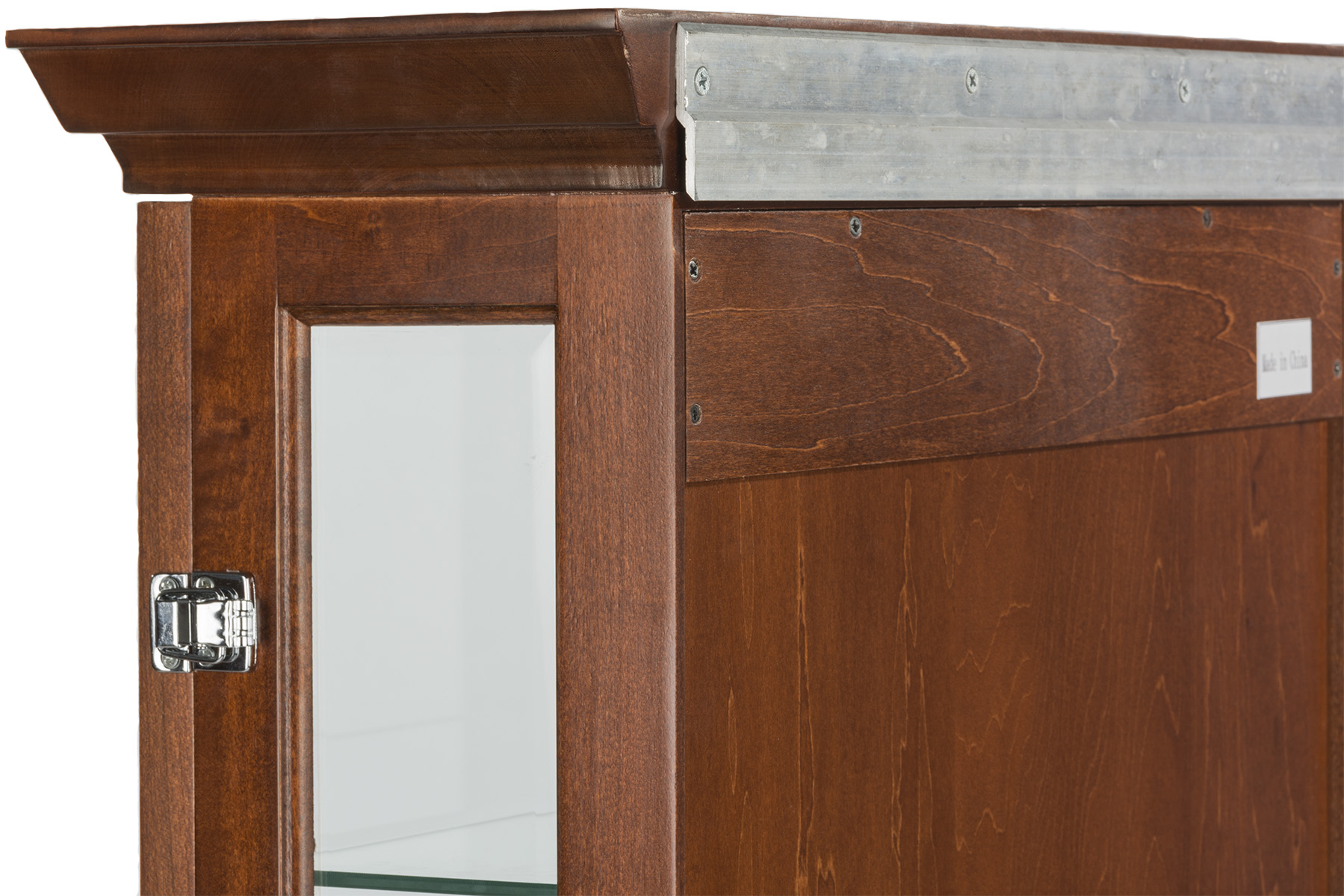Dark Cherry Mirrored Display Case | Latching Door | Displays2Go