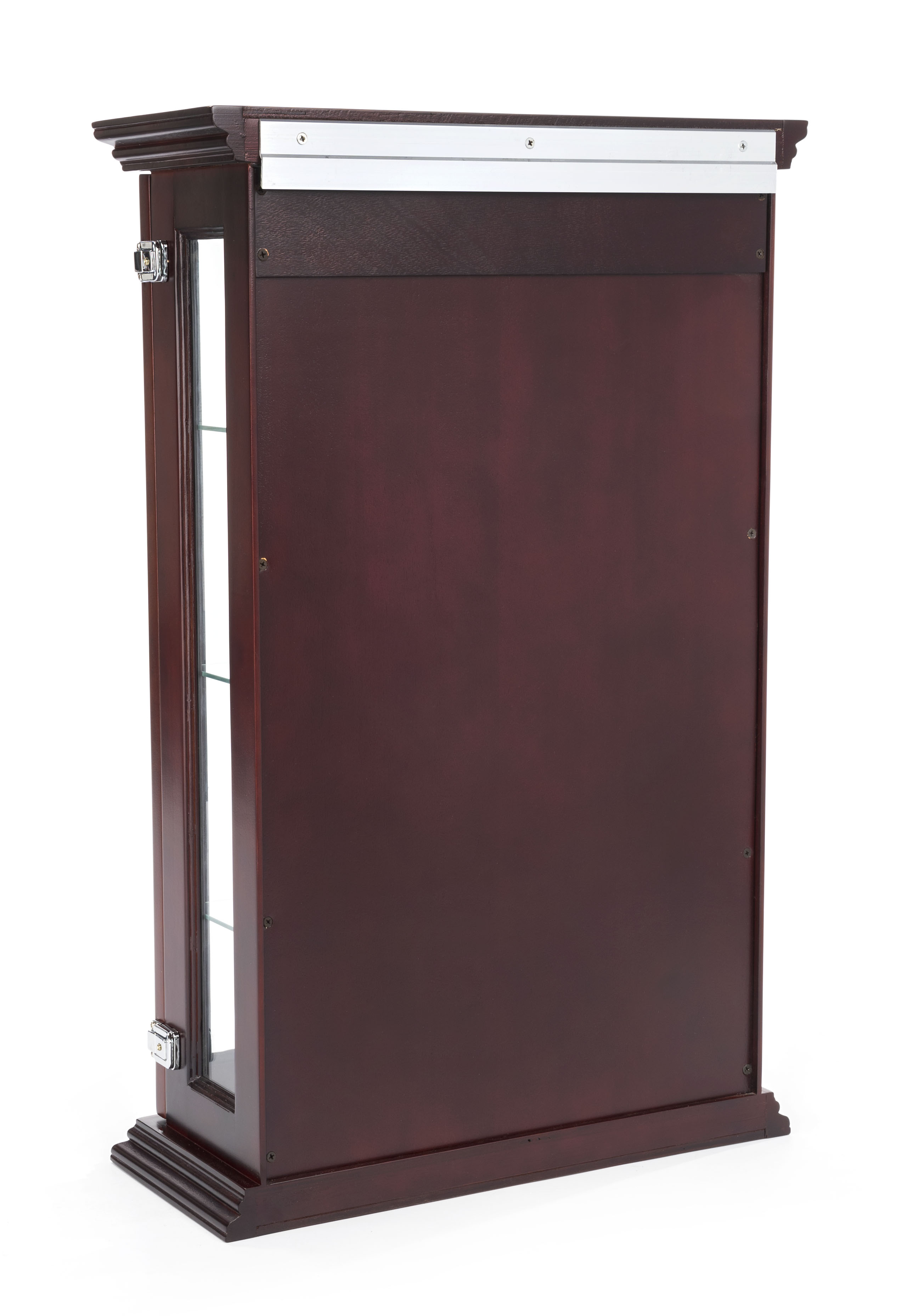 Dark Cherry Mirrored Display Case | Latching Door | Displays2Go