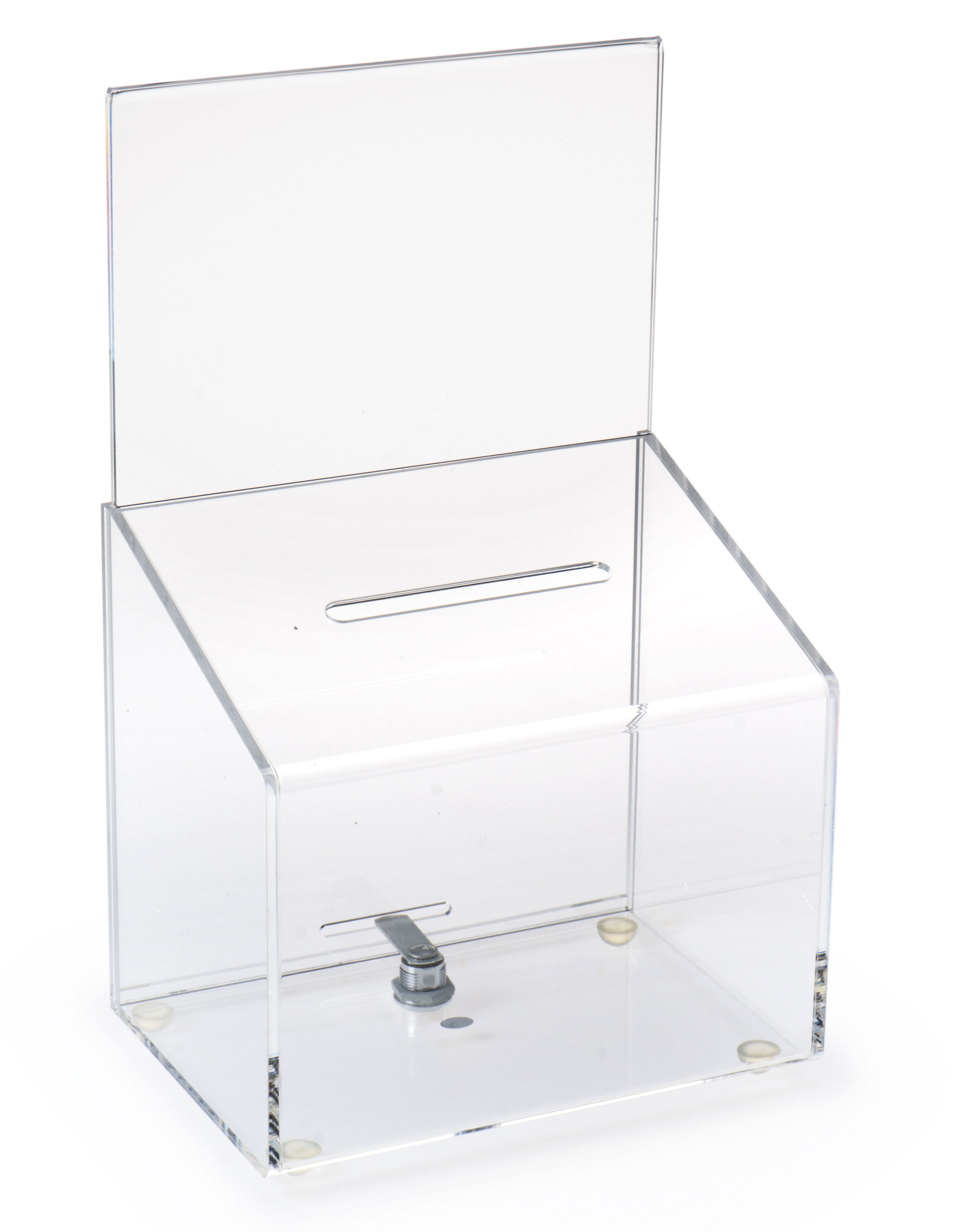 Recycled Acrylic Suggestion Drop Box w/ Key Lock and Sign Channel ...