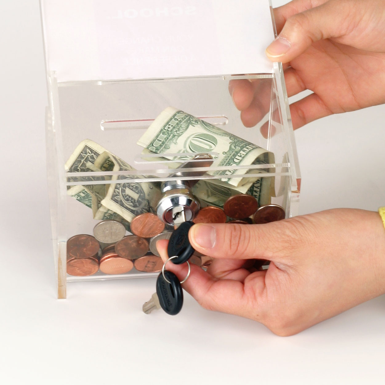 Locking Donation Box - Large Sign Header | Displays2Go