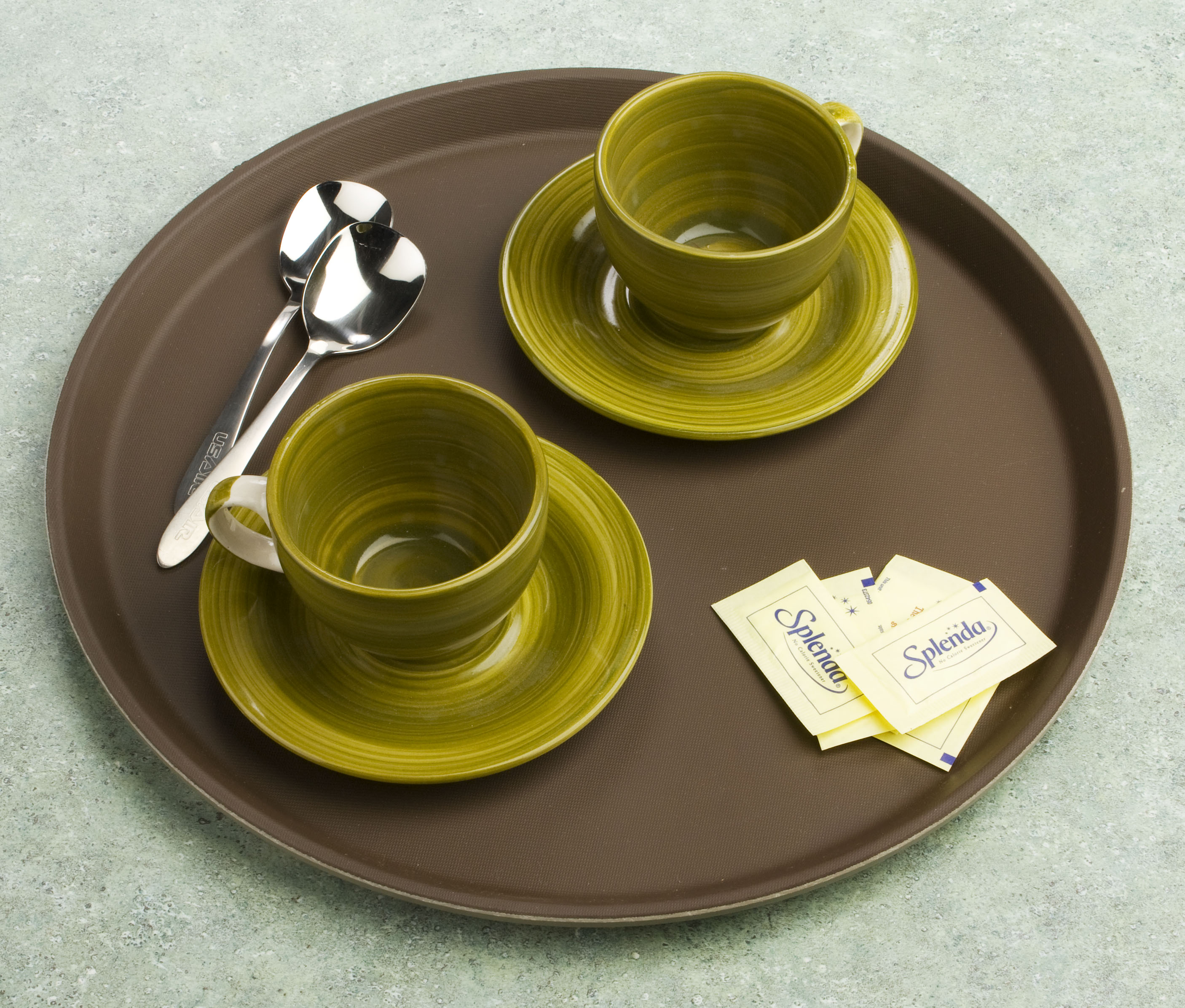 Food Service Tray | 14" Round Design, "Tavern Tan" | Displays2Go