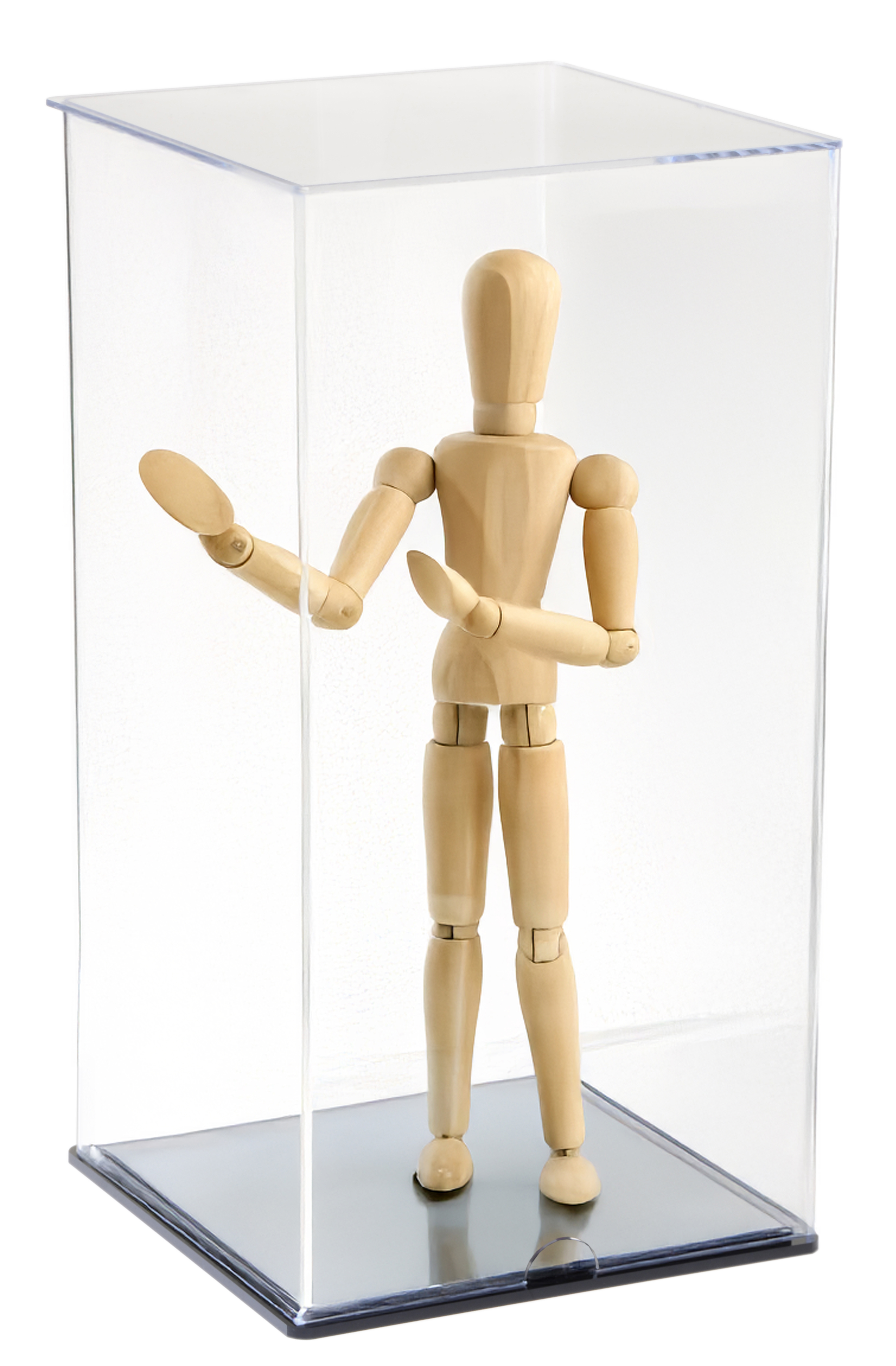 Acrylic Doll Display Case | Clear Box with Black Base | Displays2Go